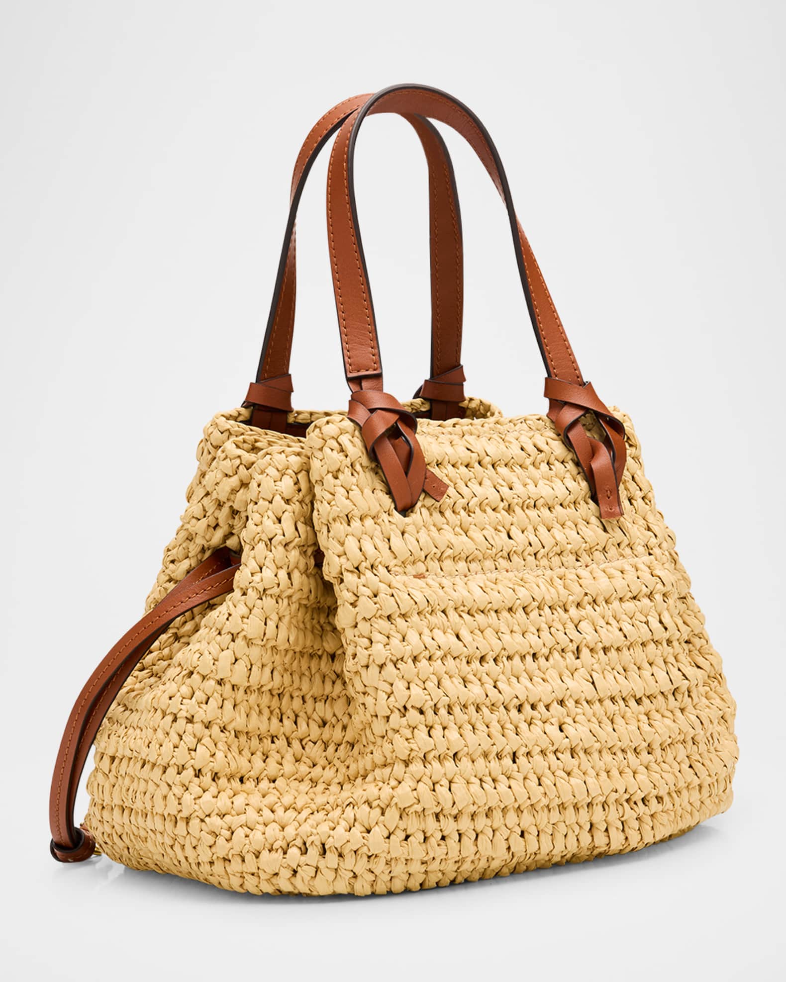 Ulla Johnson Gio Drawstring Raffia Crossbody Bag | Neiman Marcus