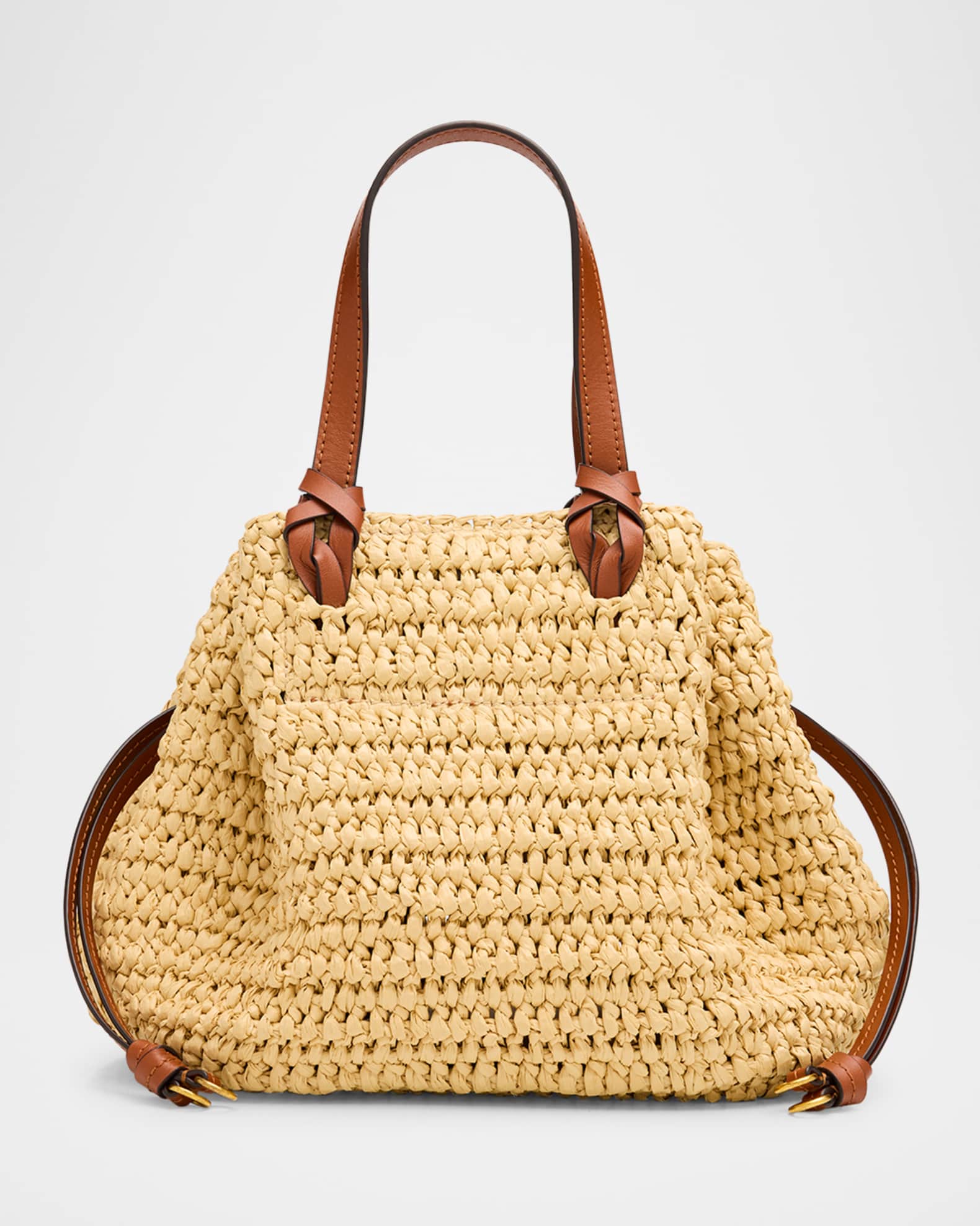 Ulla Johnson Gio Drawstring Raffia Crossbody Bag | Neiman Marcus