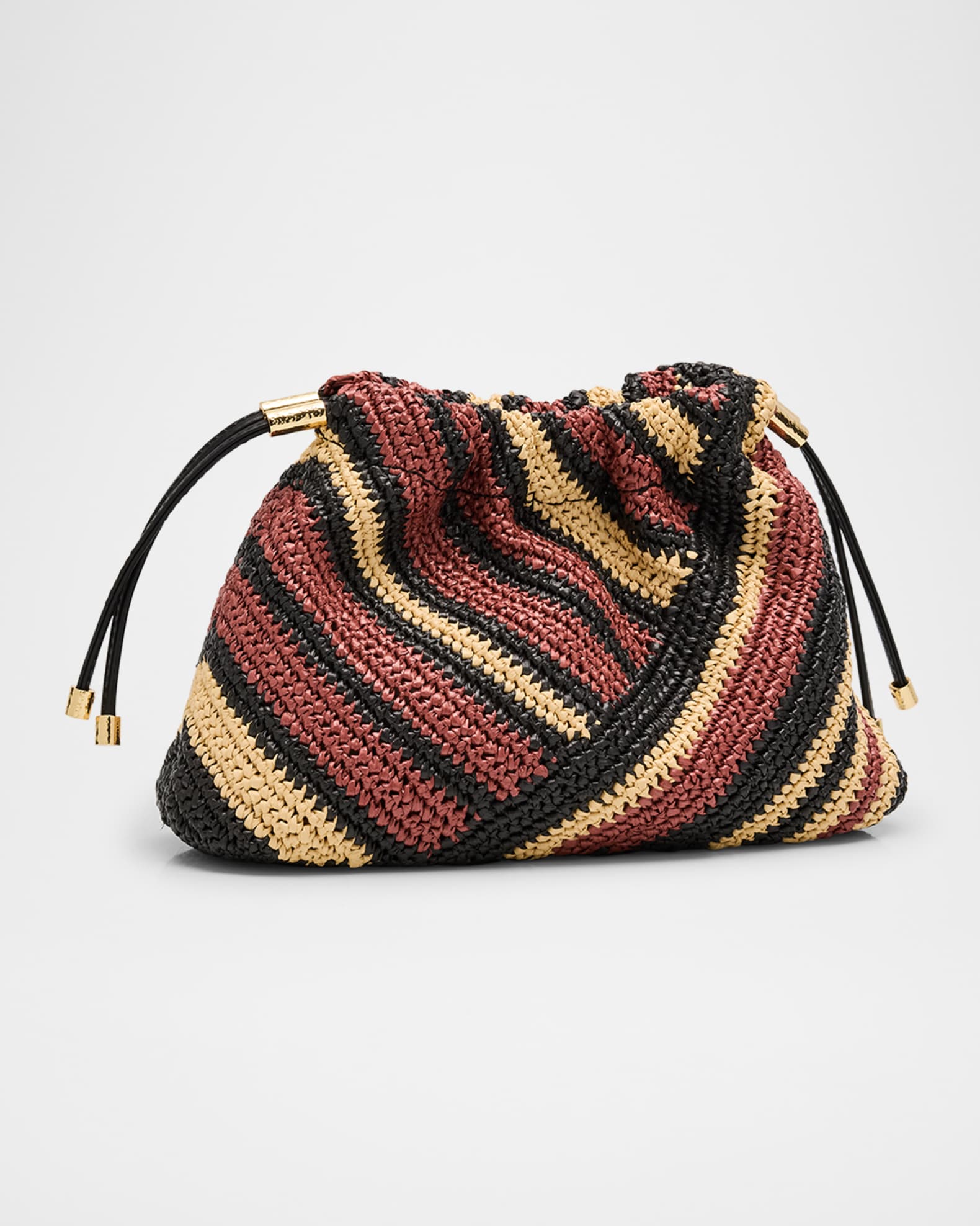 Ulla Johnson Lali Mini Striped Pouch Clutch Bag | Neiman Marcus