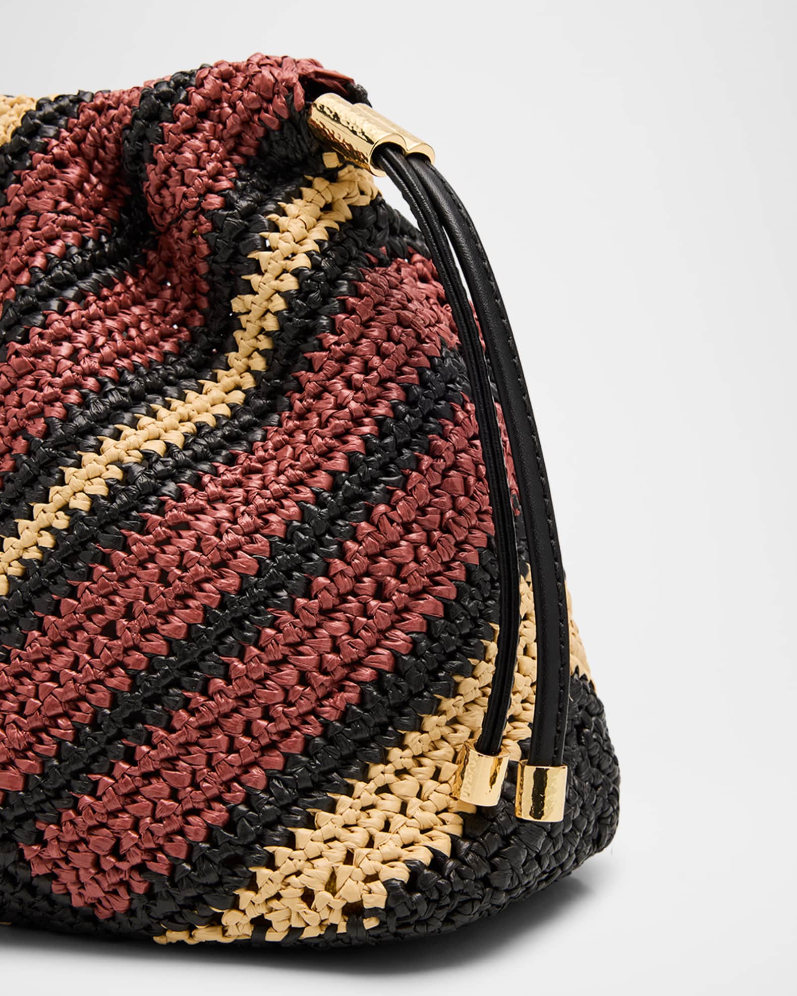 Ulla Johnson Lali Mini Striped Pouch Clutch Bag | Neiman Marcus