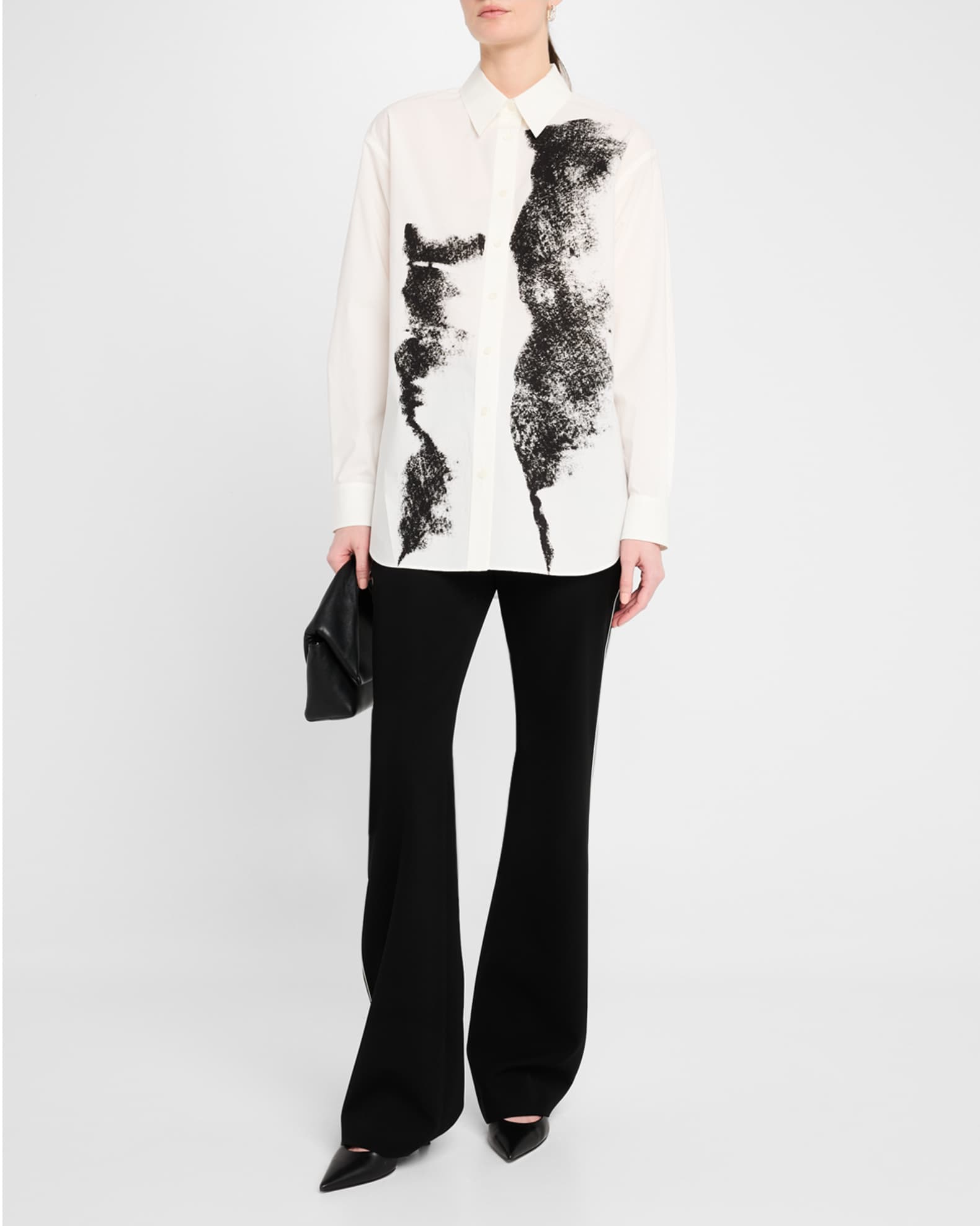 Lafayette 148 New York Oversized Abstract-Print Boyfriend Shirt ...