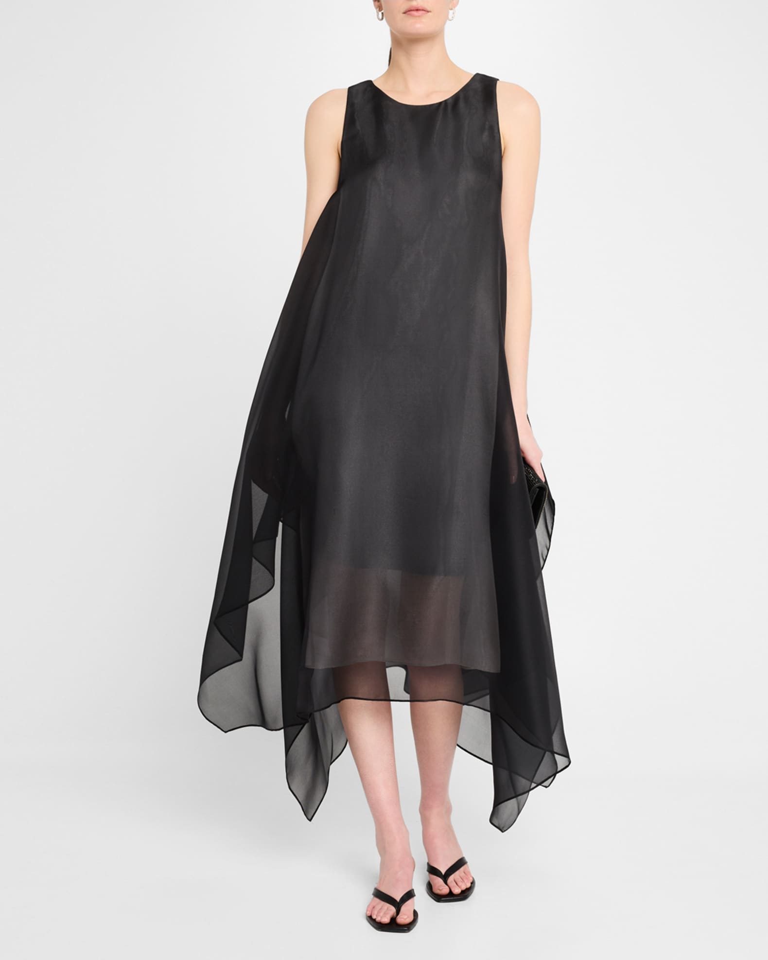 Lafayette 148 New York Handkerchief Silk Organza Maxi Dress | Neiman Marcus