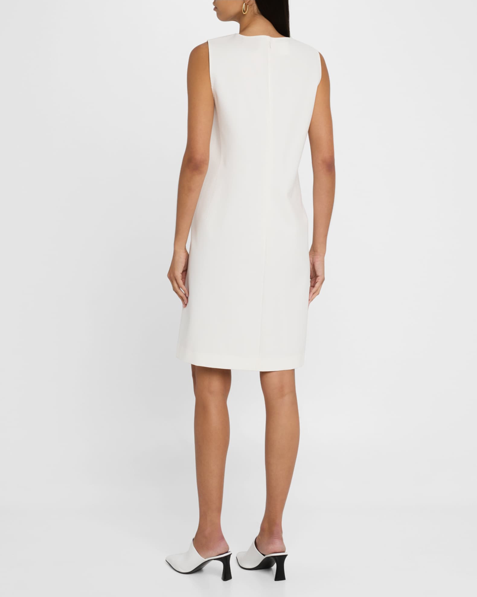Lafayette 148 New York Sleeveless Cotton-Blend Shift Dress | Neiman Marcus