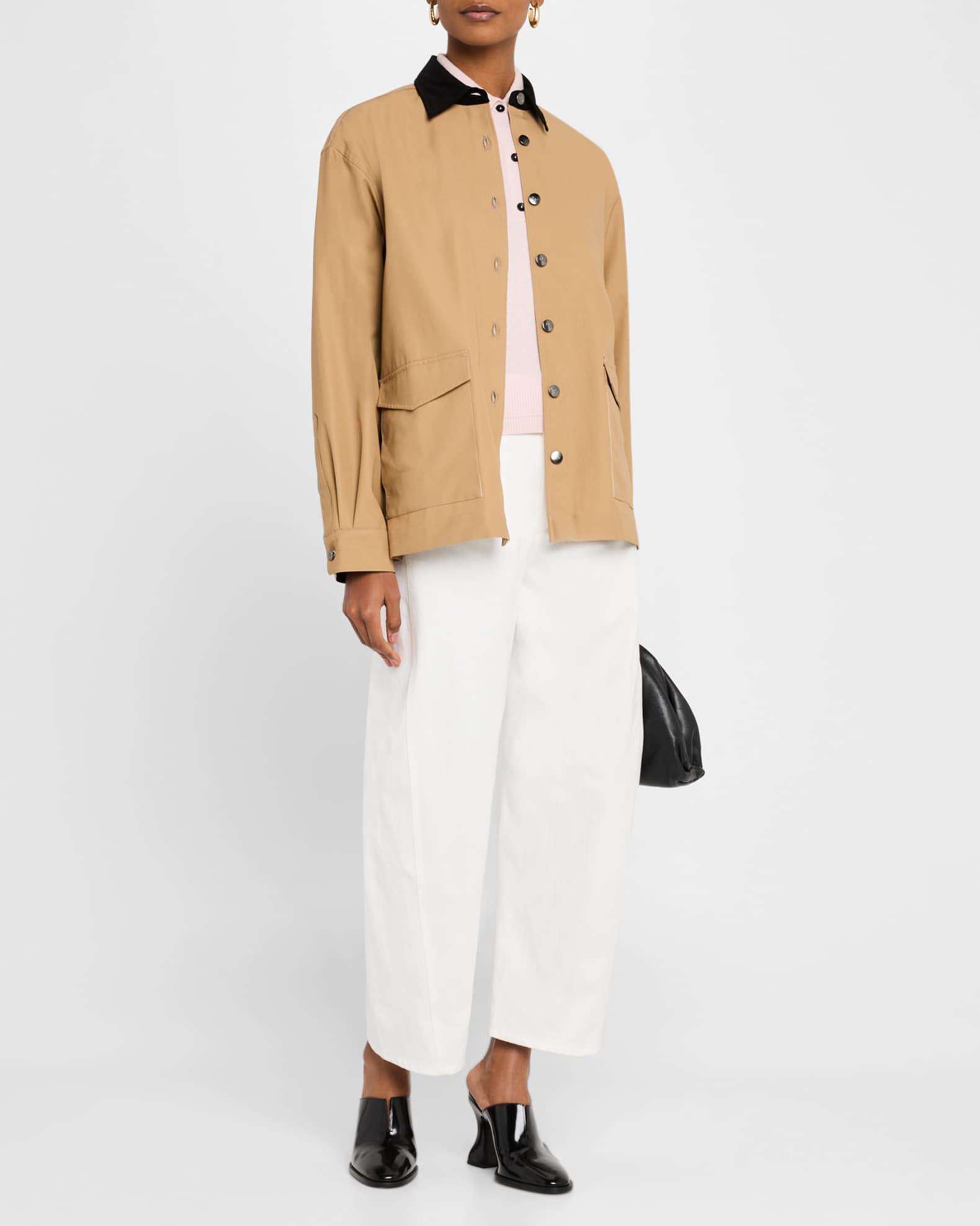 MARIA MCMANUS Mid-Rise Barrel-Leg Crop Jeans | Neiman Marcus