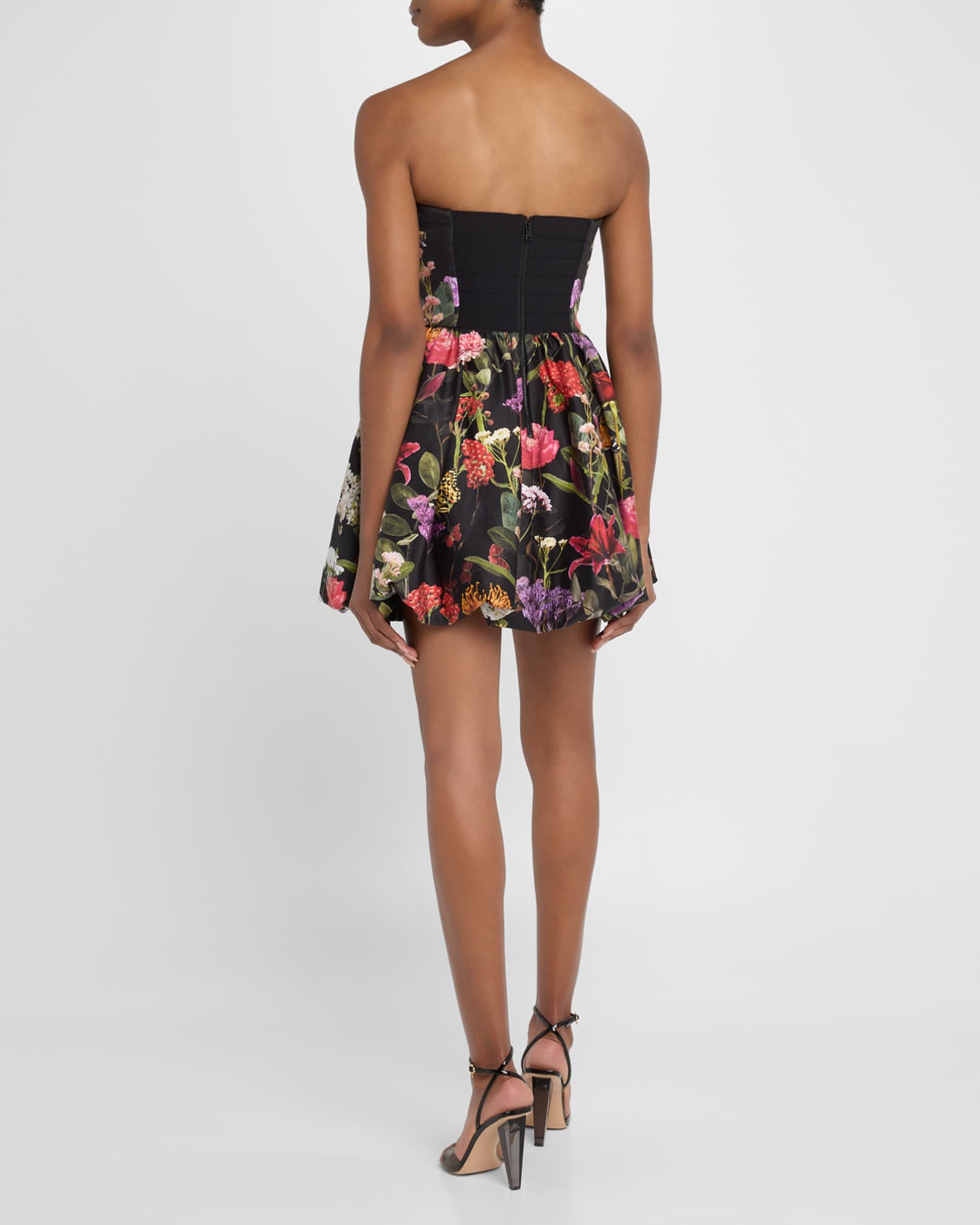 Alice + Olivia Asha Strapless Structured Bubble-Hem Mini Dress | Neiman ...