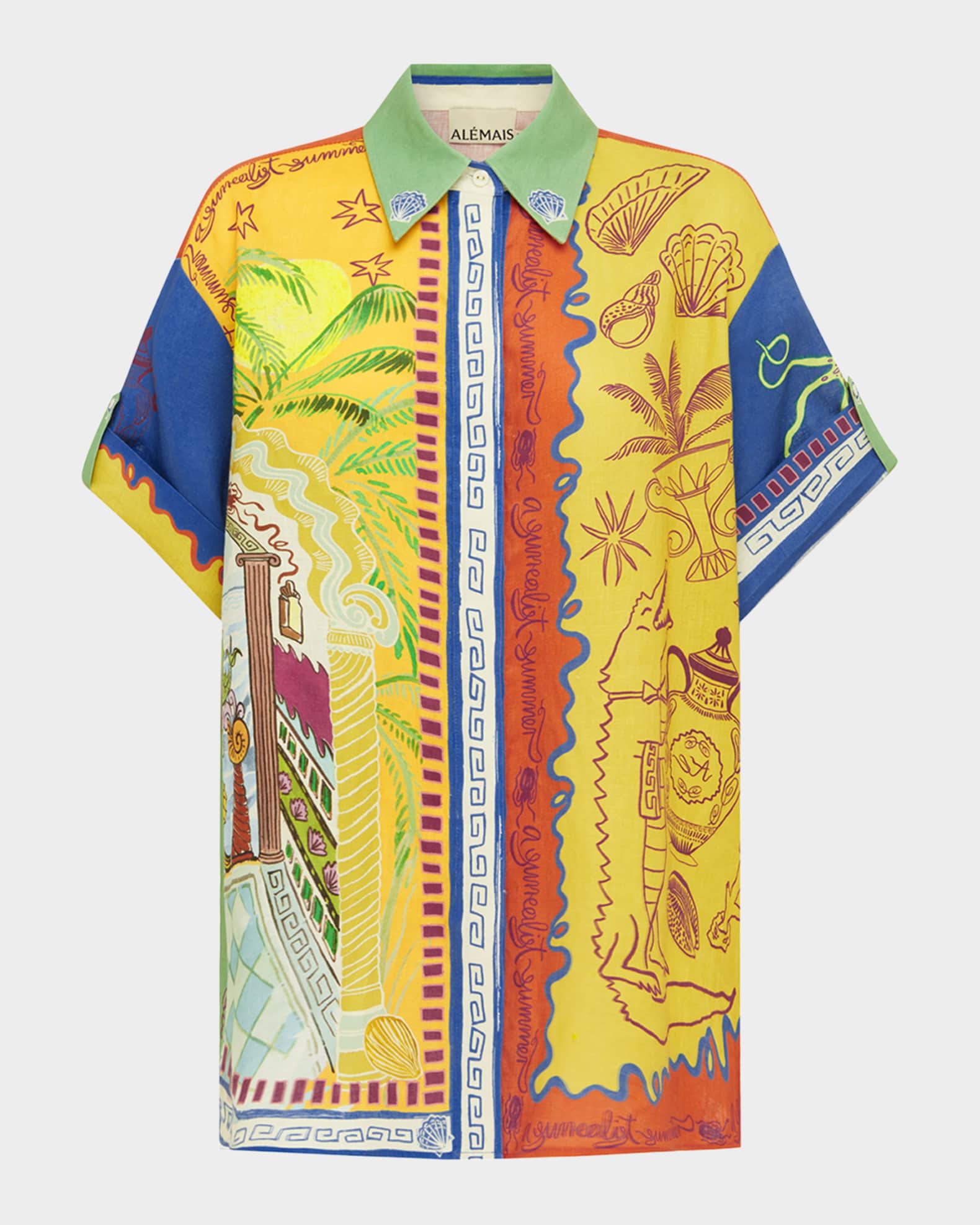 ALEMAIS Surrealist Summer Shirt | Neiman Marcus