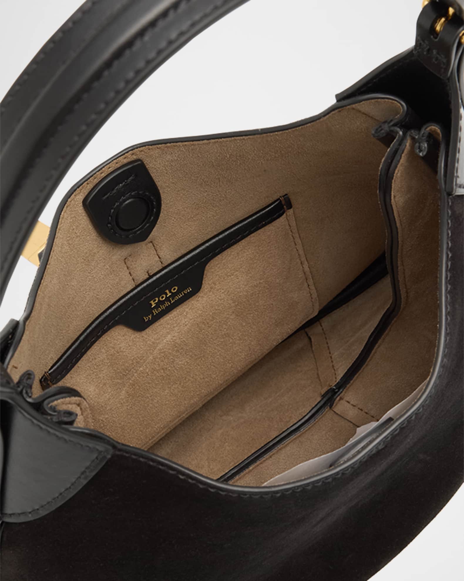 Polo Ralph Lauren Polo ID Small Suede Shoulder Bag | Neiman Marcus