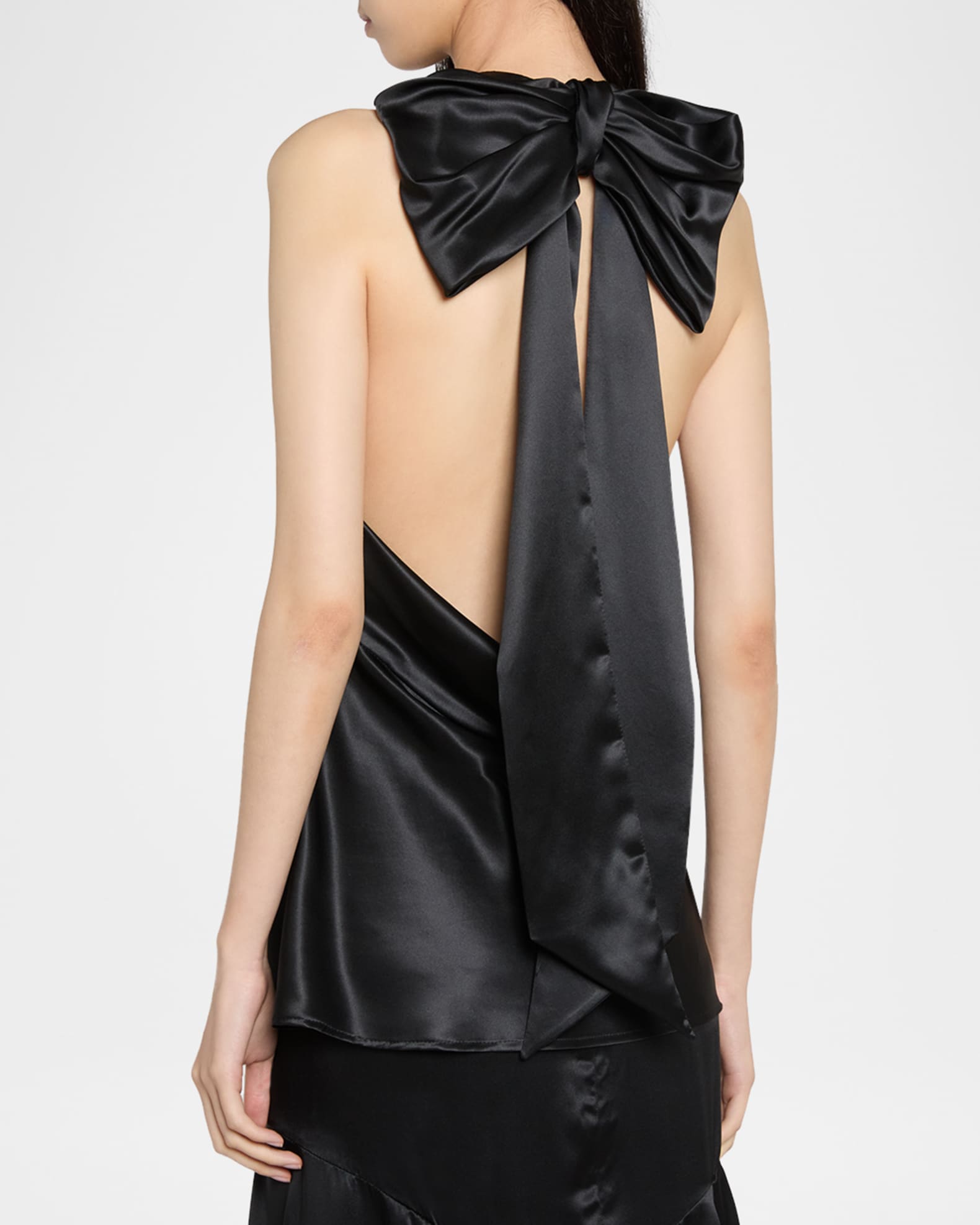 Simone Rocha Bow Sleeveless Silk Halter Top | Neiman Marcus