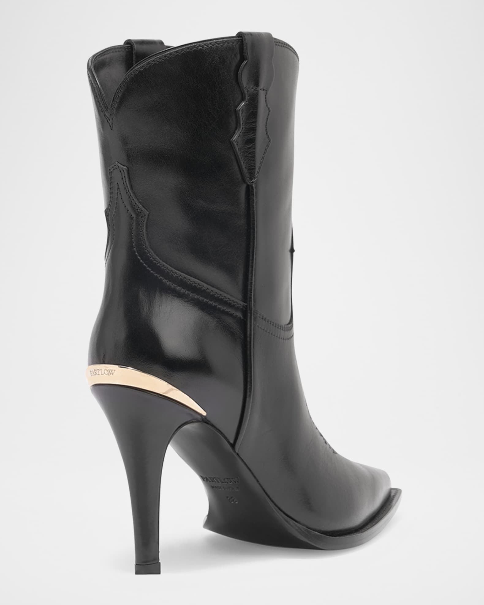 Partlow Katie Leather Western Stiletto Booties | Neiman Marcus