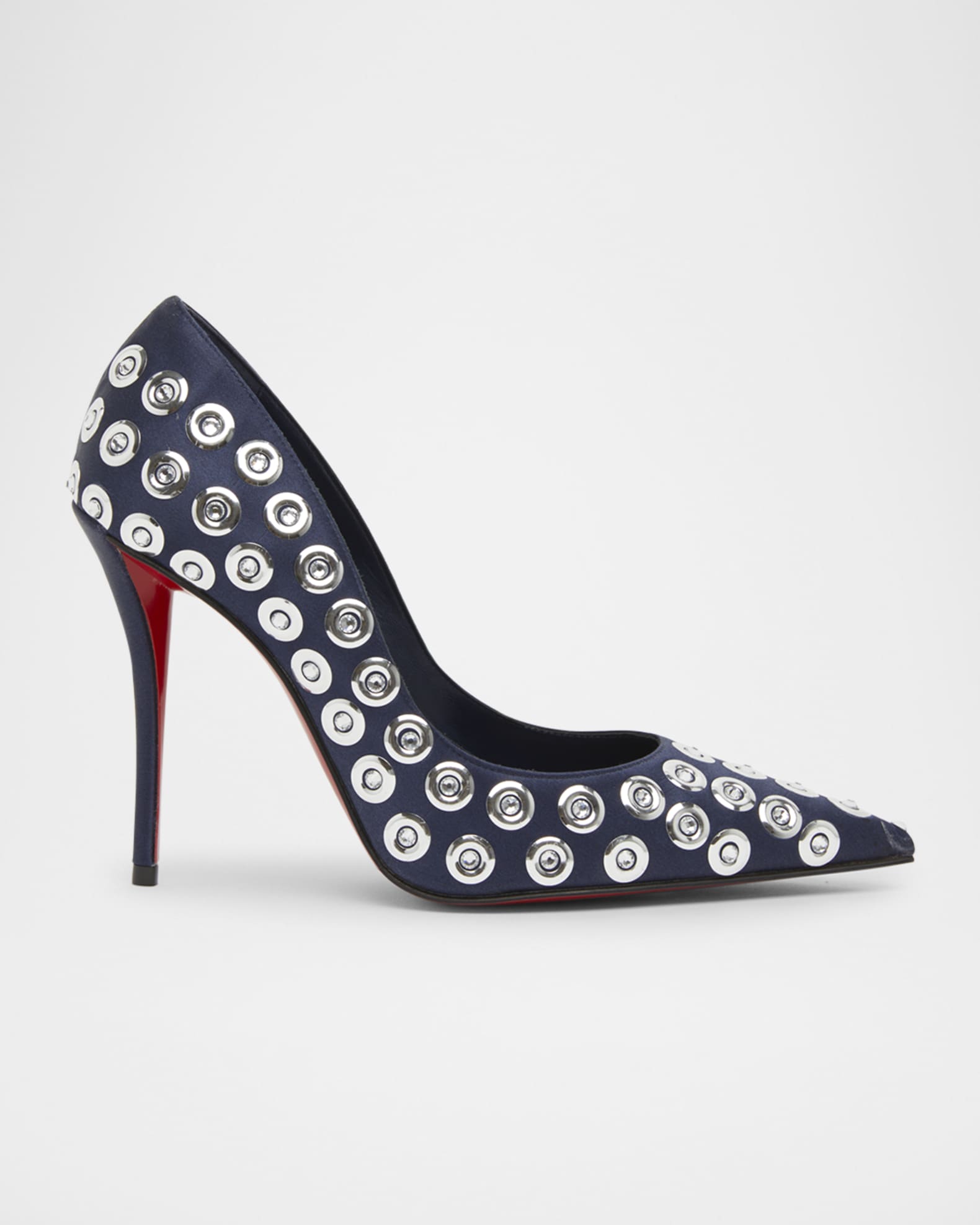 Christian Louboutin Miss Z Silk Crystal Red Sole Pumps Christian Louboutin Miss Z Silk Crystal Red Sole Pumps
