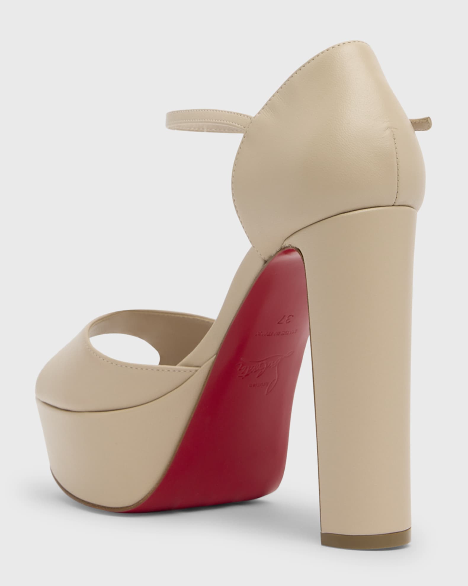 Christian Louboutin 130mm Sandaloo Leather Platform Red Sole Sandals ...