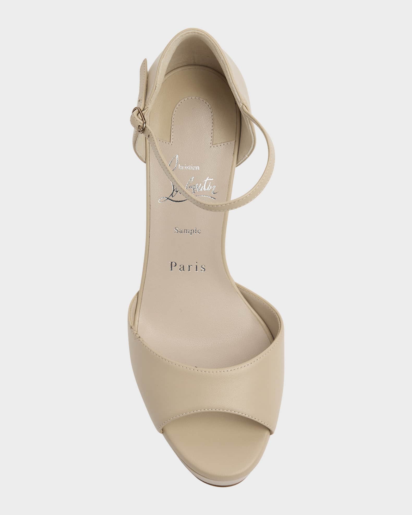 Christian Louboutin 130mm Sandaloo Leather Platform Red Sole Sandals ...