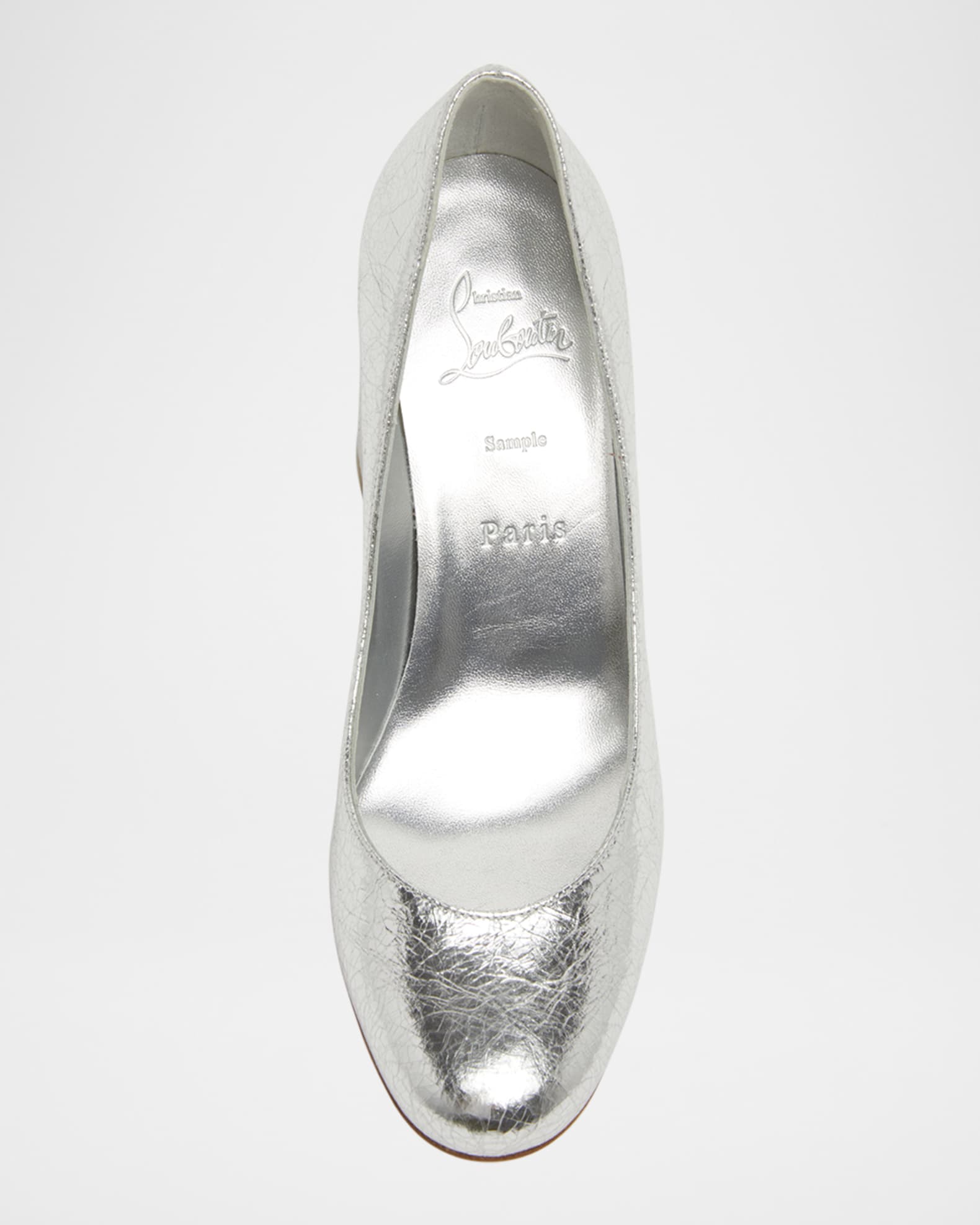 Christian Louboutin 85mm Miss Sabina Metallic Pumps | Neiman Marcus