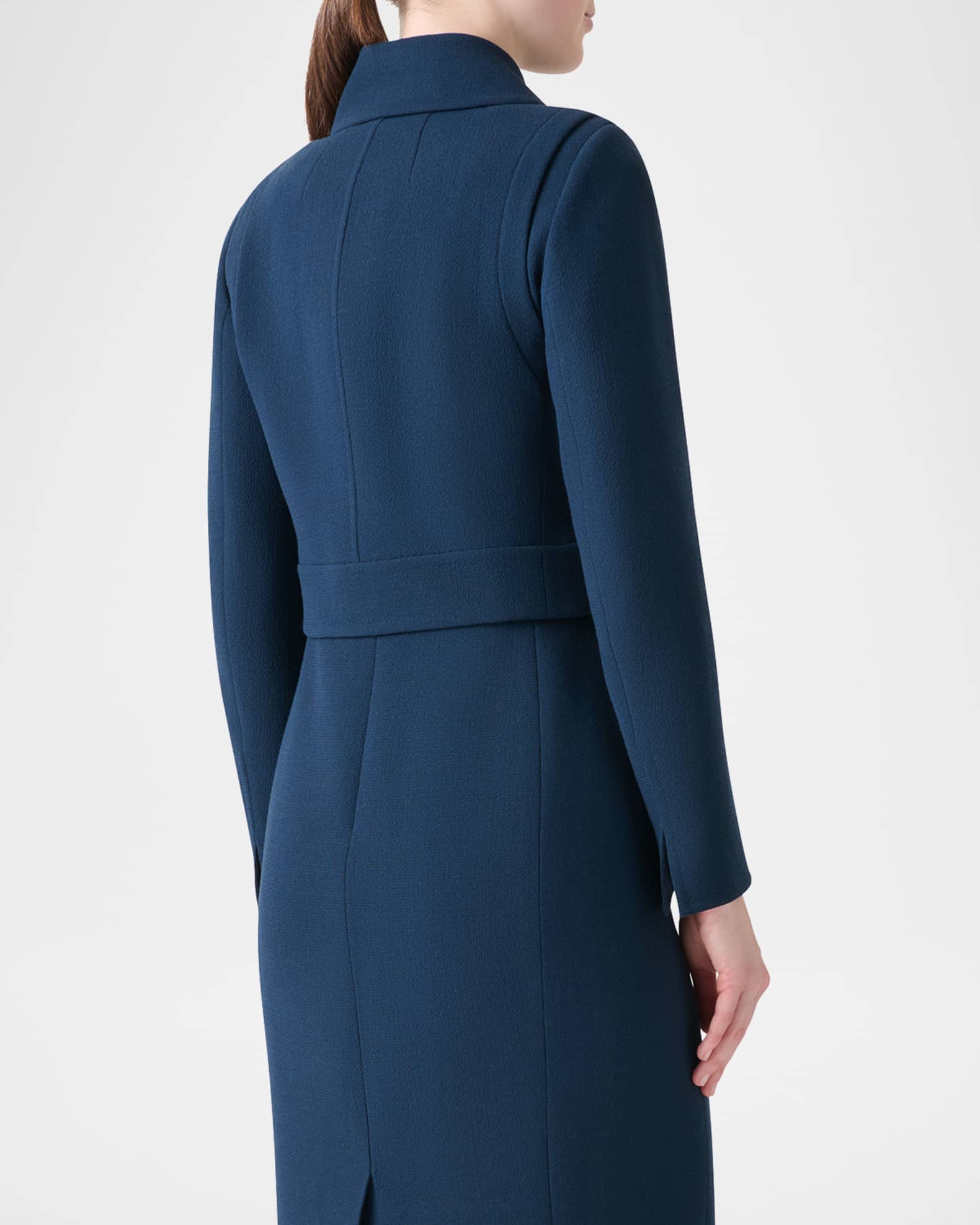 Akris Dana Asymmetric-Button Wool Crepe Jacket | Neiman Marcus
