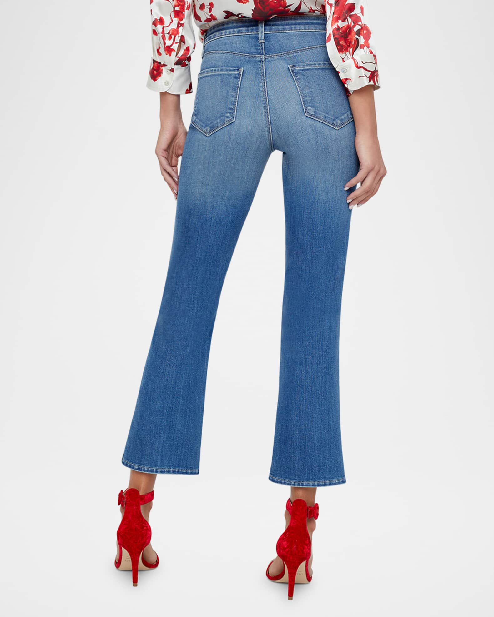 L'Agence Tati High-Rise Cropped Micro Bootcut Jeans | Neiman Marcus