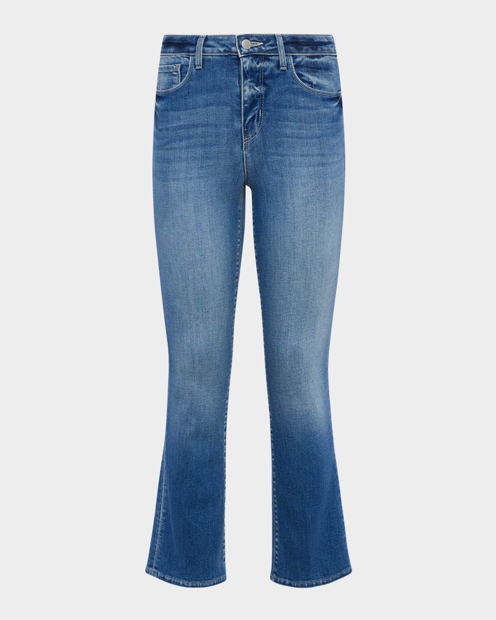 L'Agence Tati High-Rise Cropped Micro Bootcut Jeans | Neiman Marcus