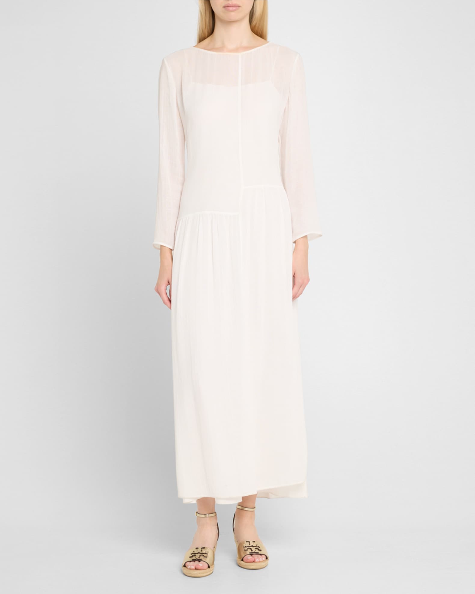 Tory Burch Ines Metallic Double T Wedge Espadrilles | Neiman Marcus