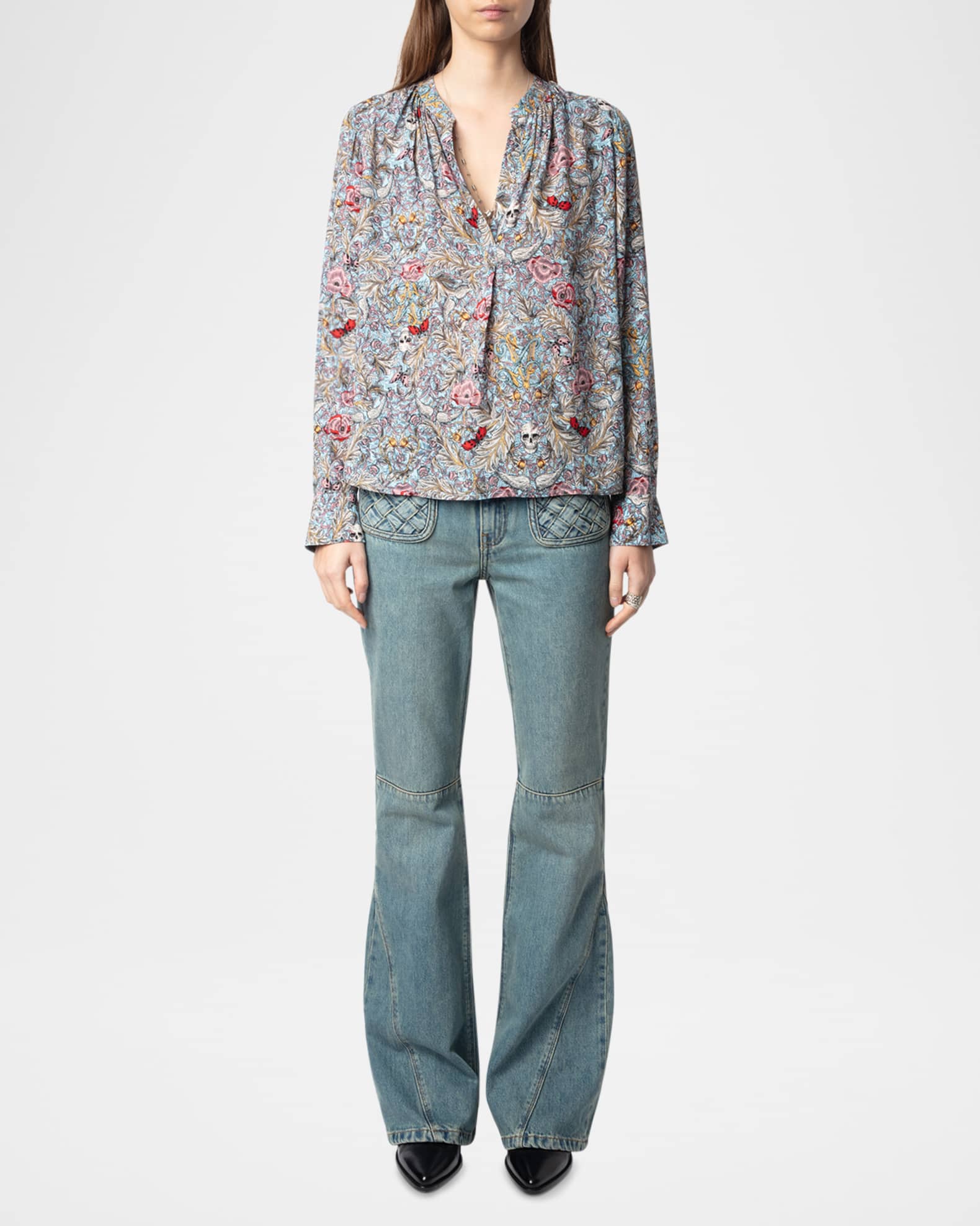 Zadig & Voltaire Tink Soft British Flowers Blouse | Neiman Marcus