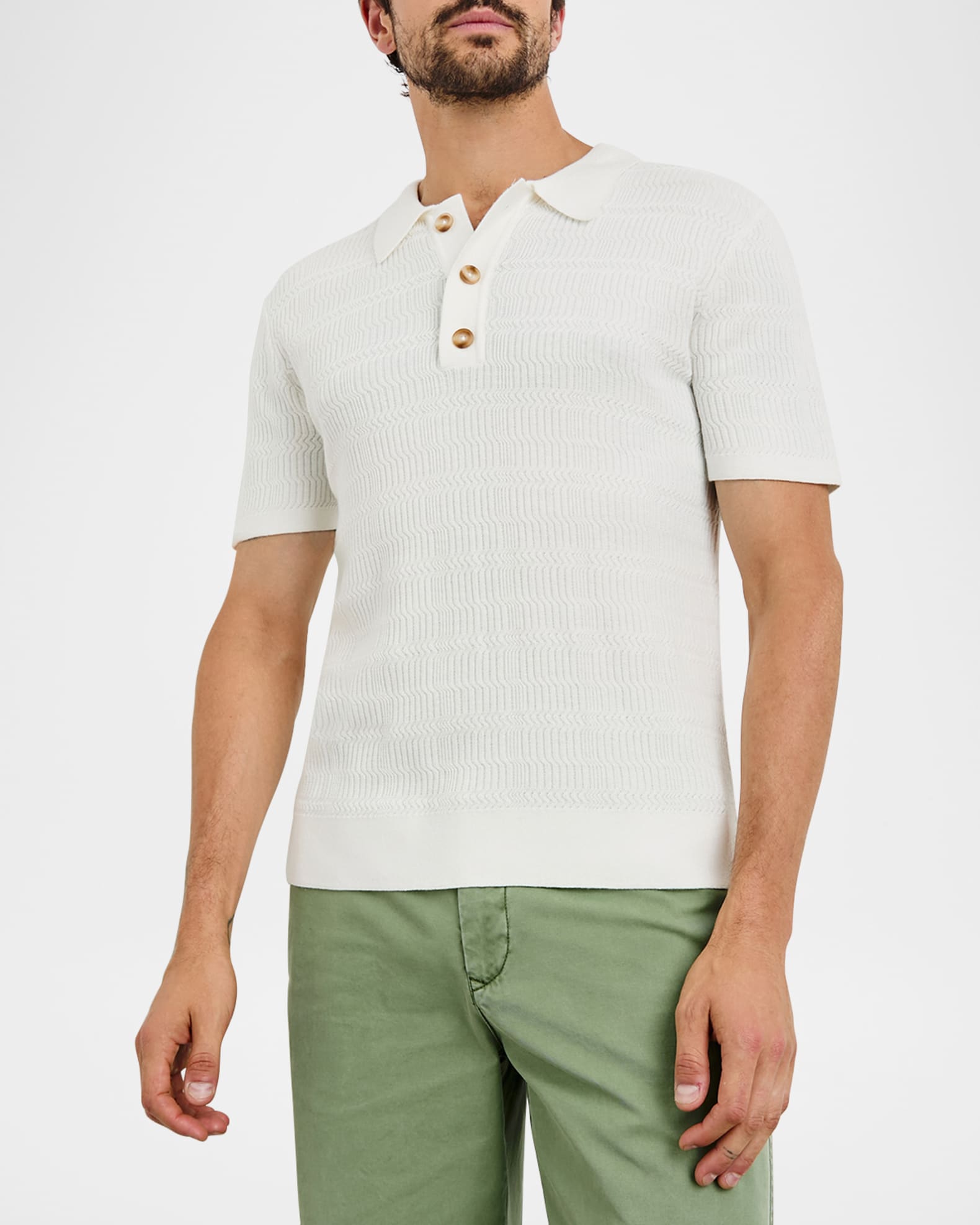Rails Men's Nathan Textured Polo Shirt | Neiman Marcus