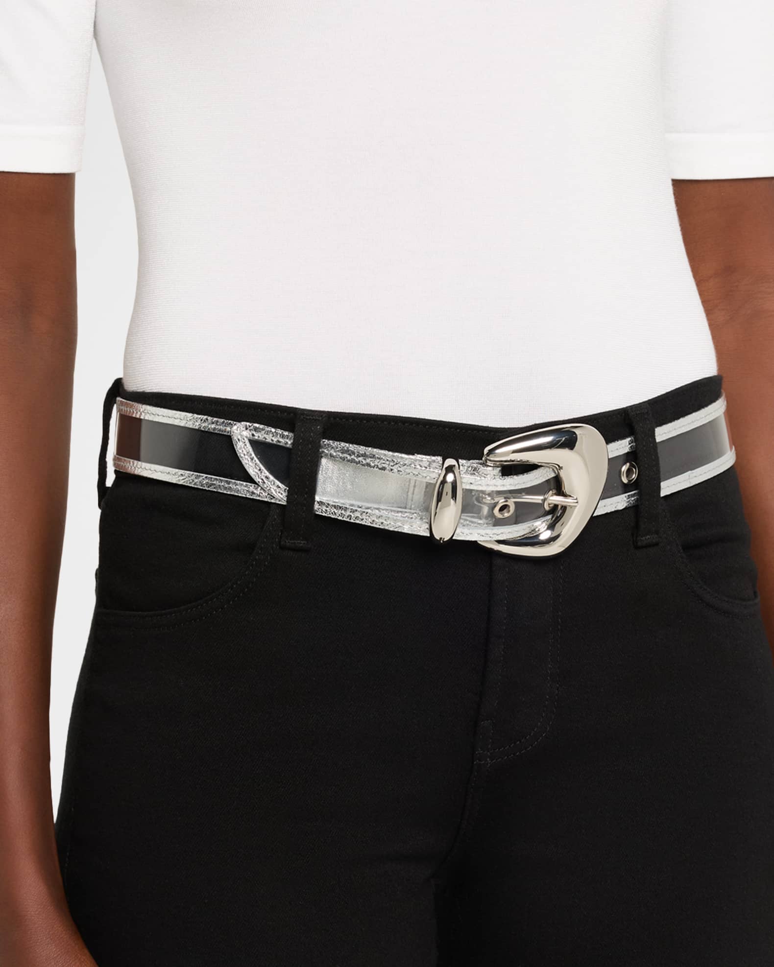 Christian Louboutin Bubble Belt in Clear PVC and Laminated Leather ...
