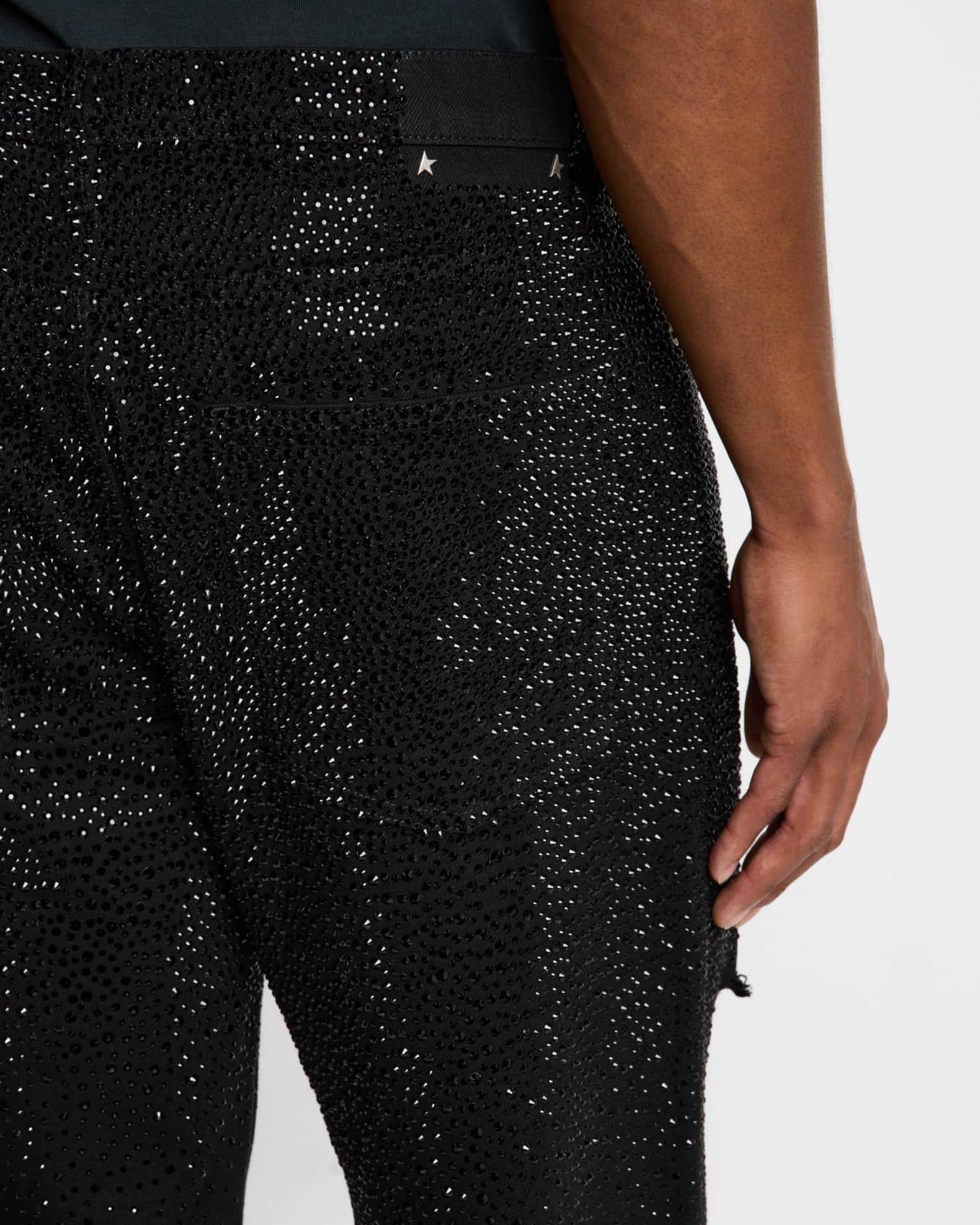 Golden Goose Men's Allover-Crystal Loose Skate Jeans | Neiman Marcus