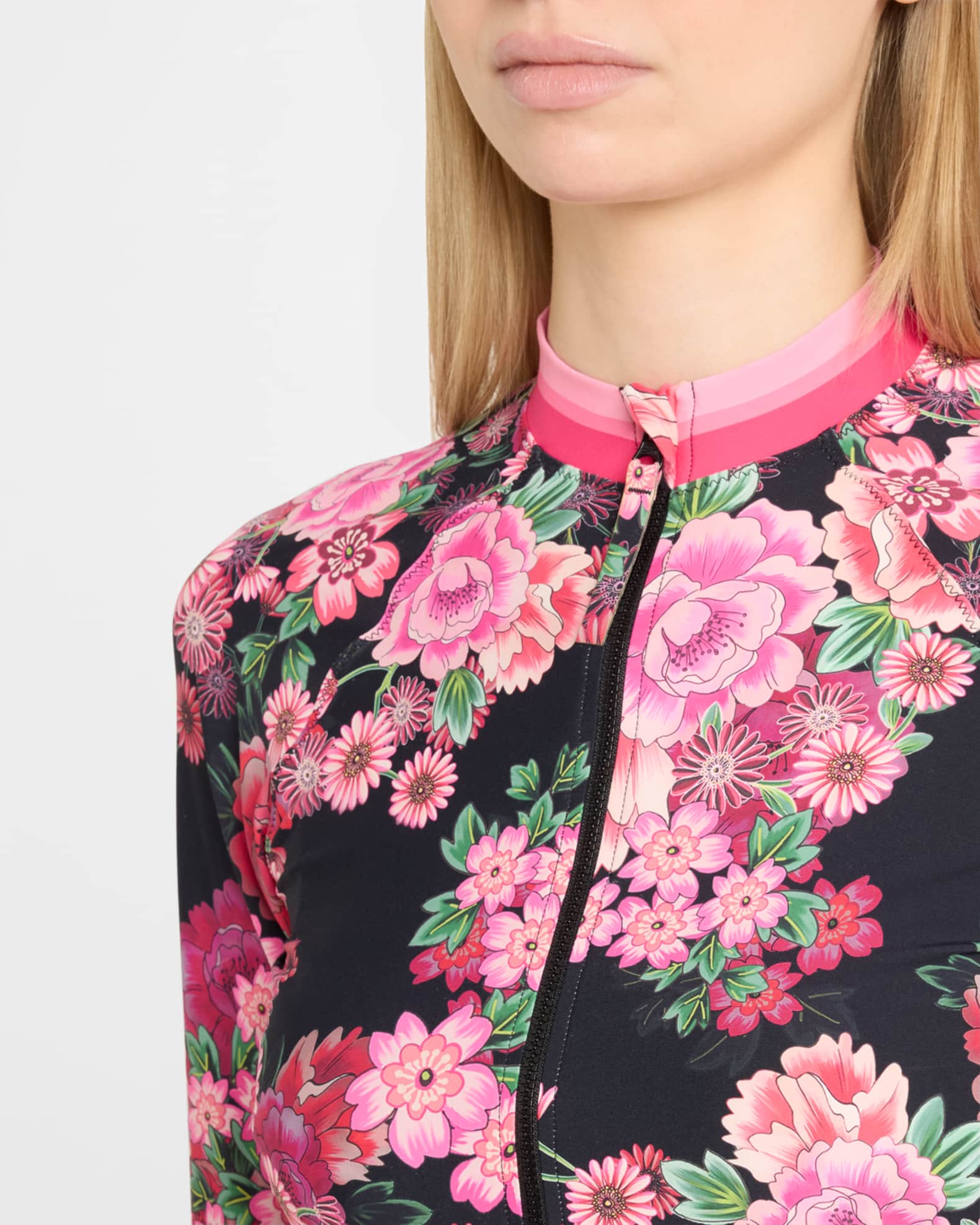 Johnny Was Blum Long-Sleeve Rashguard Swim Top | Neiman Marcus