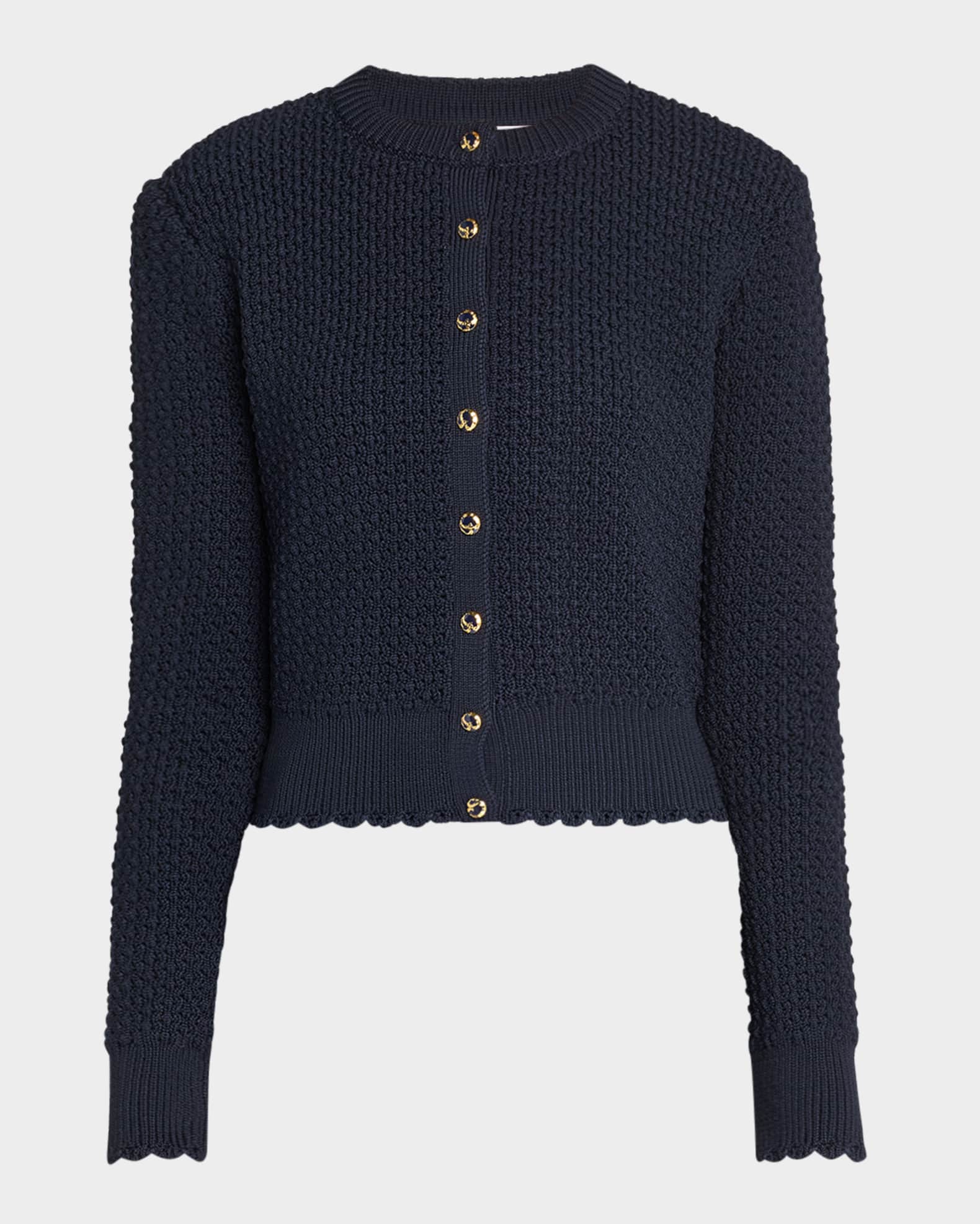 St. John Re-Edition Slub Texture Knit Cardigan | Neiman Marcus