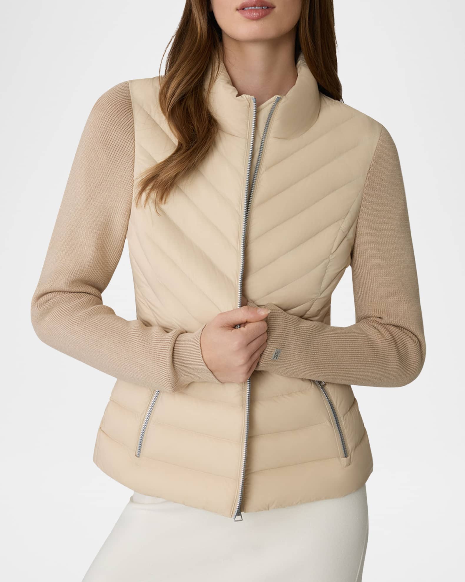 Soia & Kyo Lightweight Down Mixed Media Jacket | Neiman Marcus