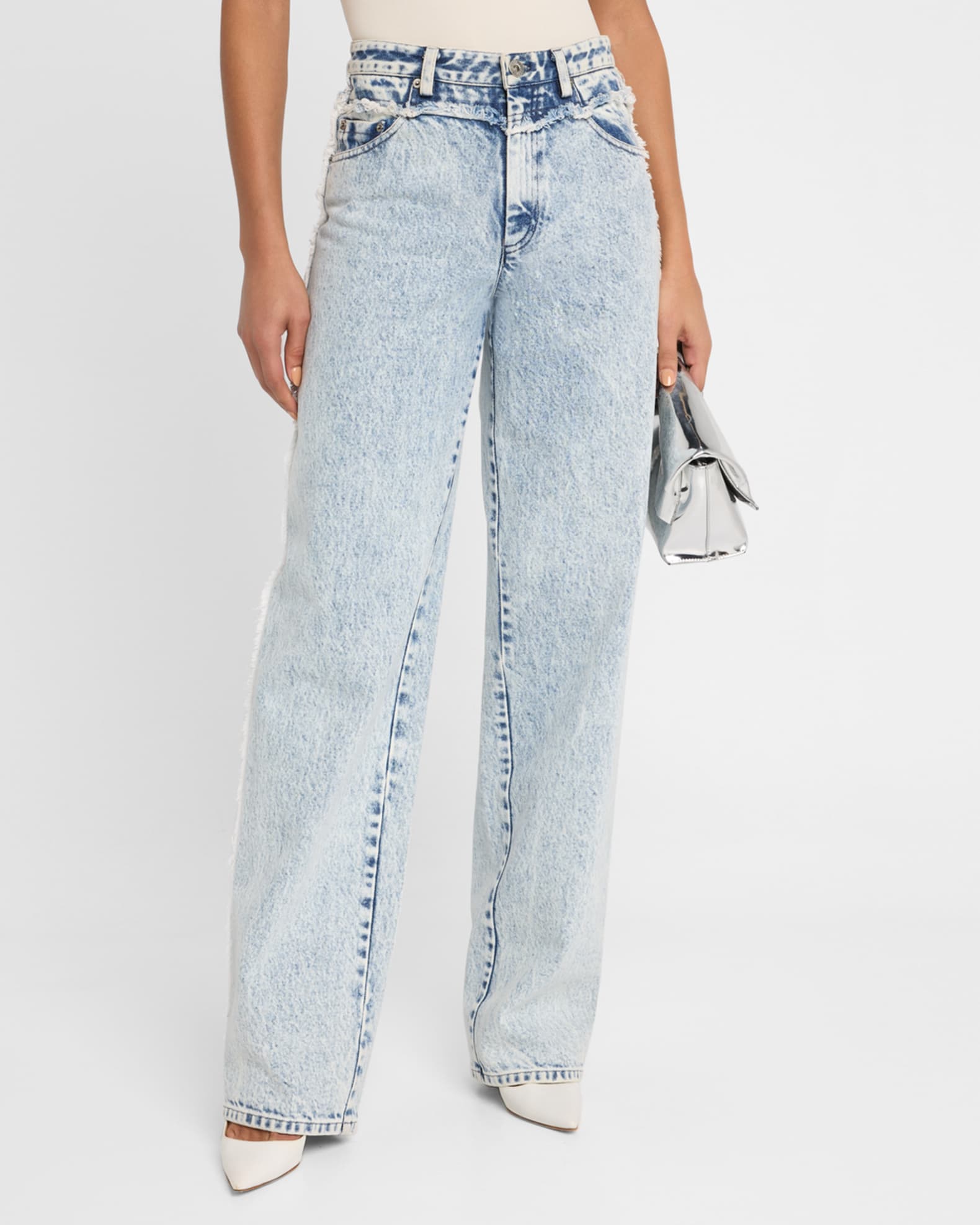 LAPOINTE Denim Double Seam Pants | Neiman Marcus