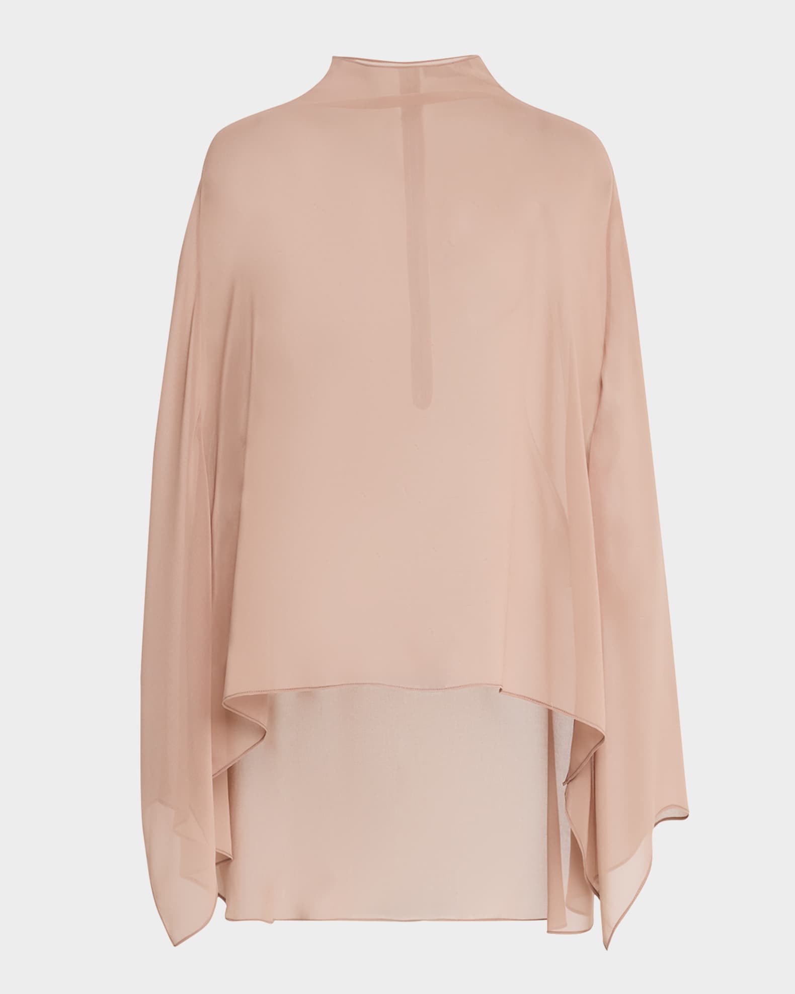 LAPOINTE Lightweight Georgette Oversized Cape Top | Neiman Marcus