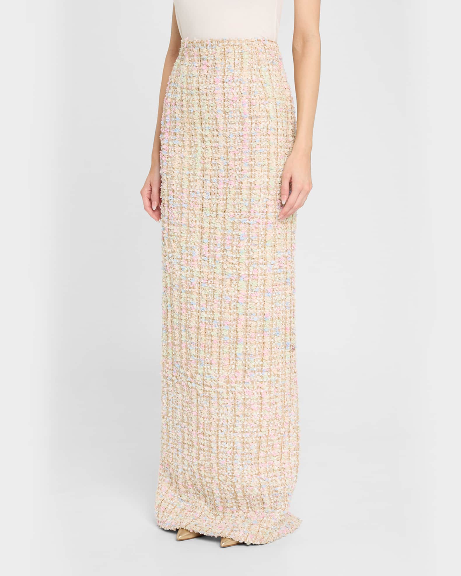 Sergio Hudson Tweed Maxi Skirt | Neiman Marcus