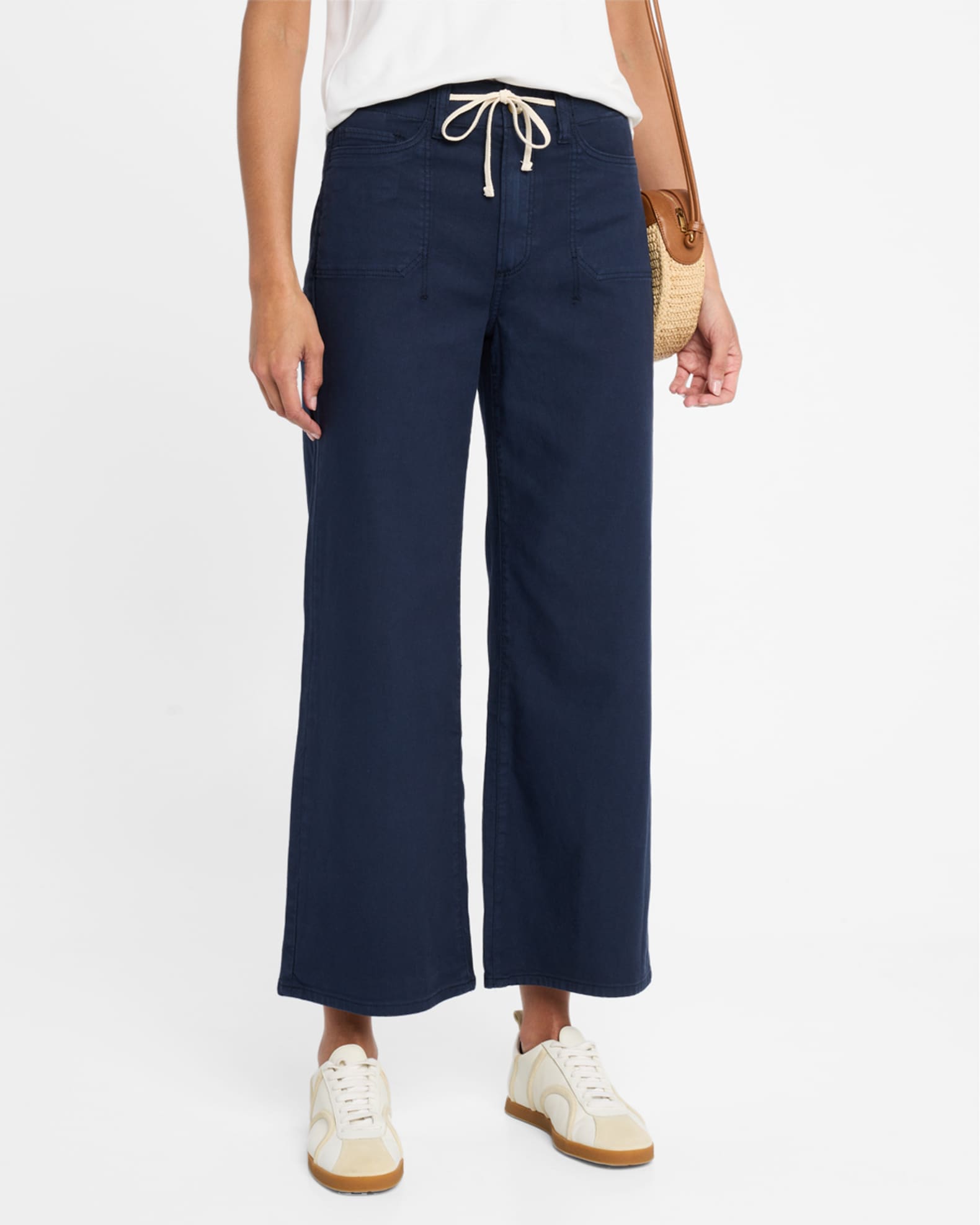 PAIGE Ari Wide-Leg Tie-Waist Utility Pants | Neiman Marcus