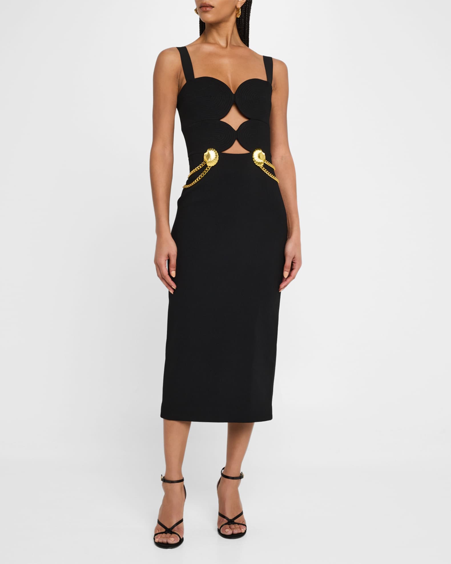 REBECCA VALLANCE Chelsea Cutout Chain-Embellished Midi Dress | Neiman ...