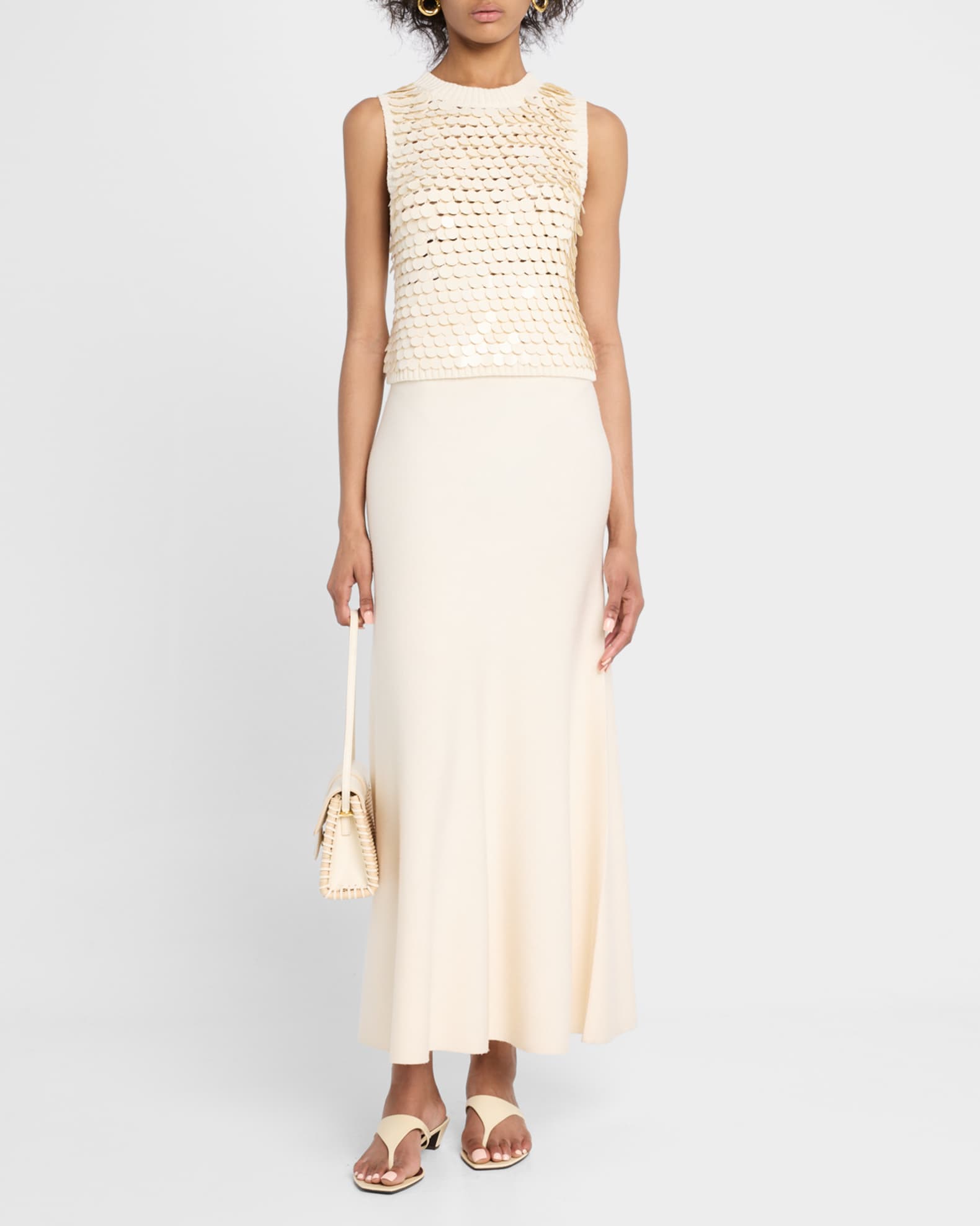 ELEVEN SIX Cora Paillette Crochet-Stitch Crop Tank | Neiman Marcus