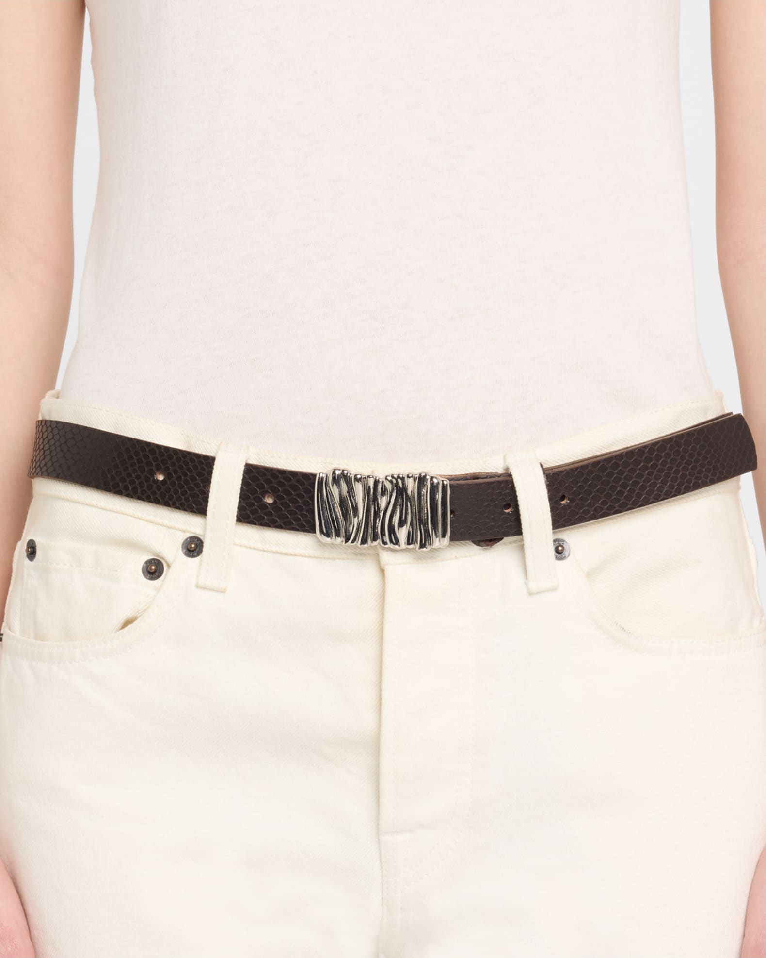 Heaven Mayhem Gaia Medium Leather Belt | Neiman Marcus