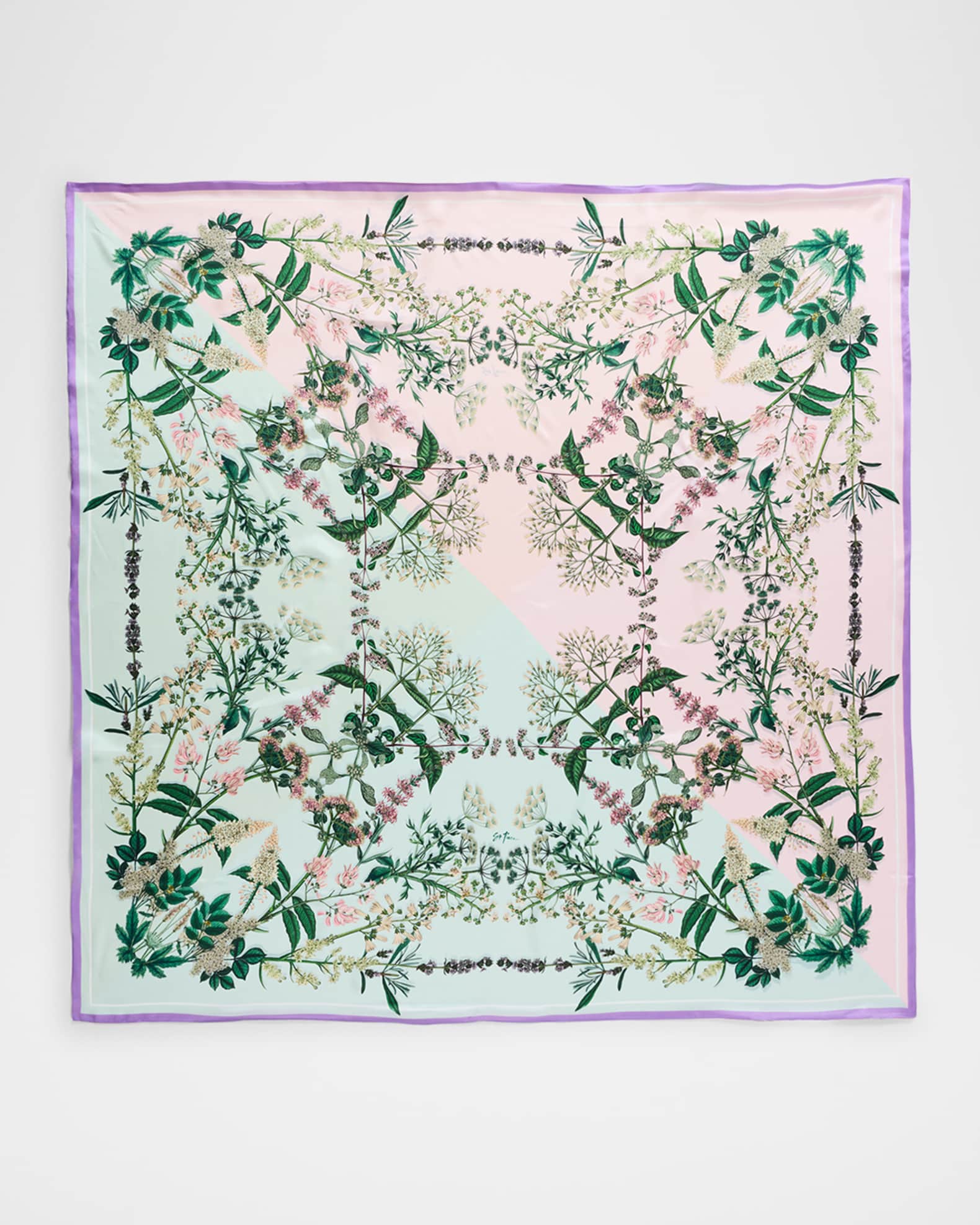 St. Piece Abigail Double-Sided Floral Silk Scarf | Neiman Marcus
