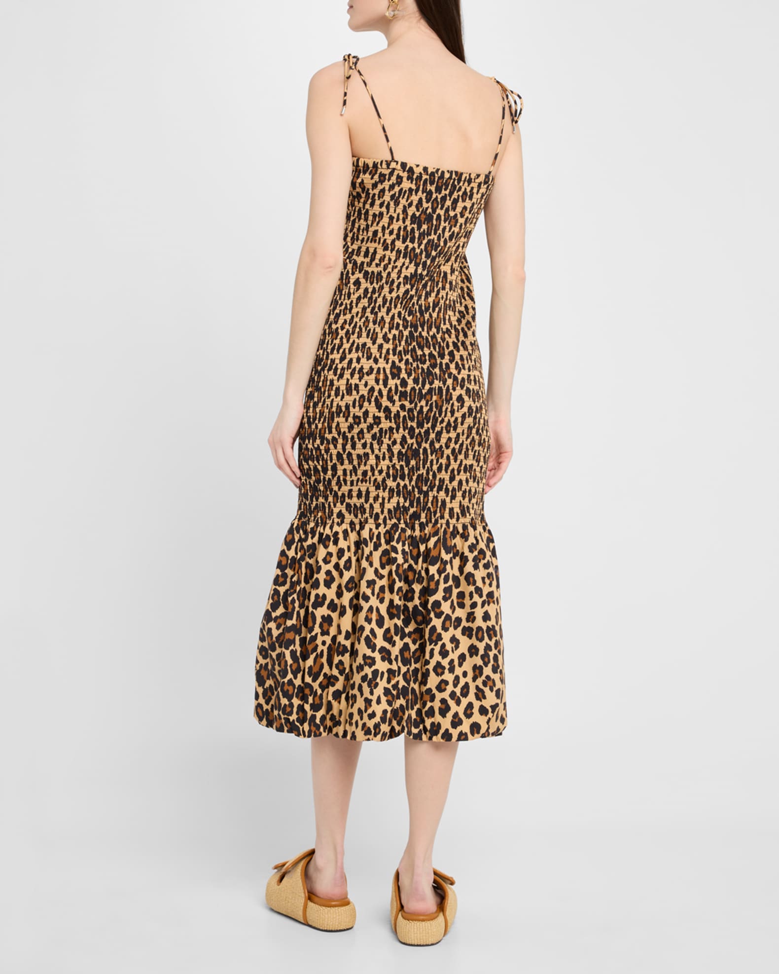 SIMONMILLER Canto Smocked Poplin Dress | Neiman Marcus