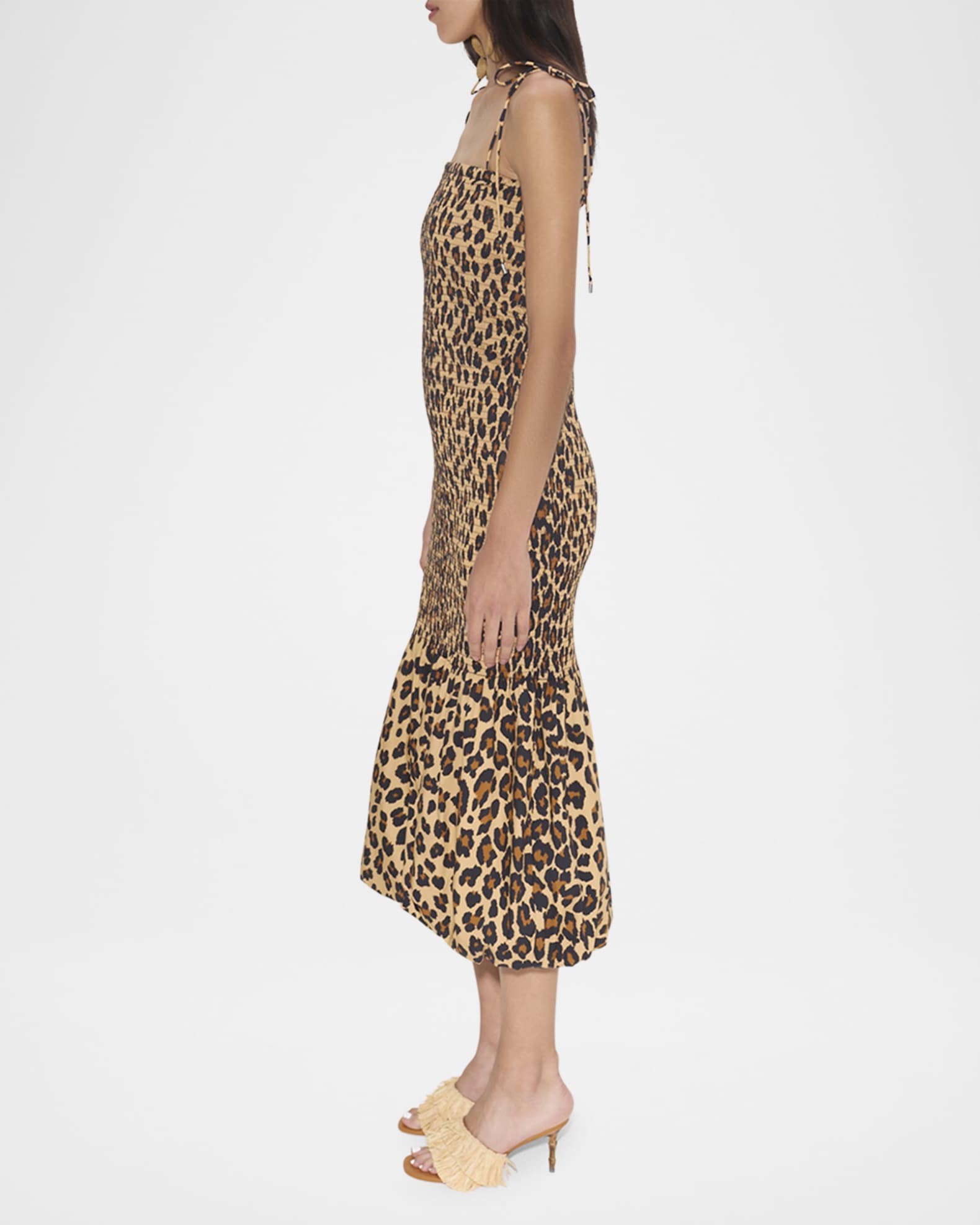 SIMONMILLER Canto Smocked Poplin Dress | Neiman Marcus