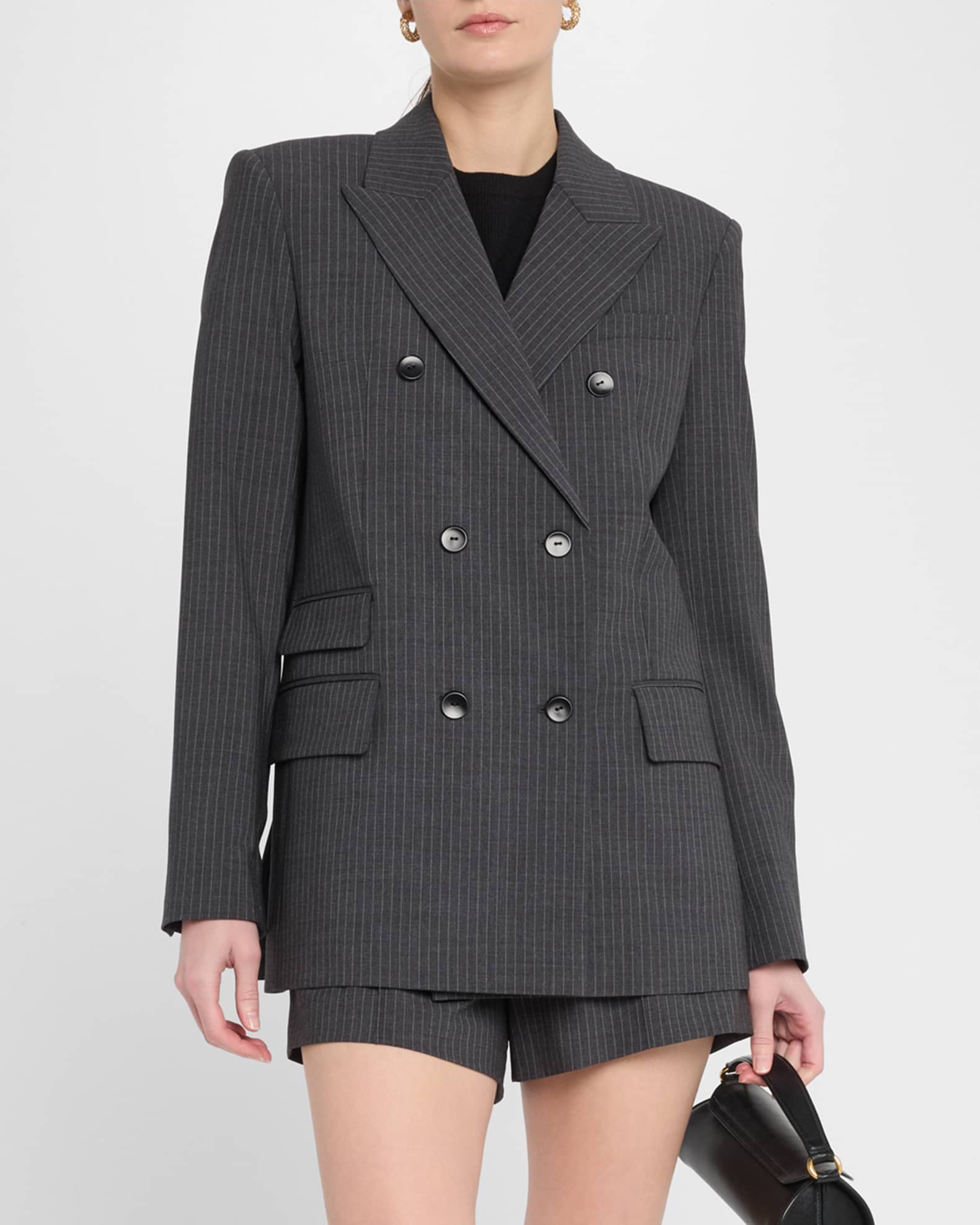 MARIA MCMANUS Billiet Pinstripe Double-Breasted Blazer | Neiman Marcus