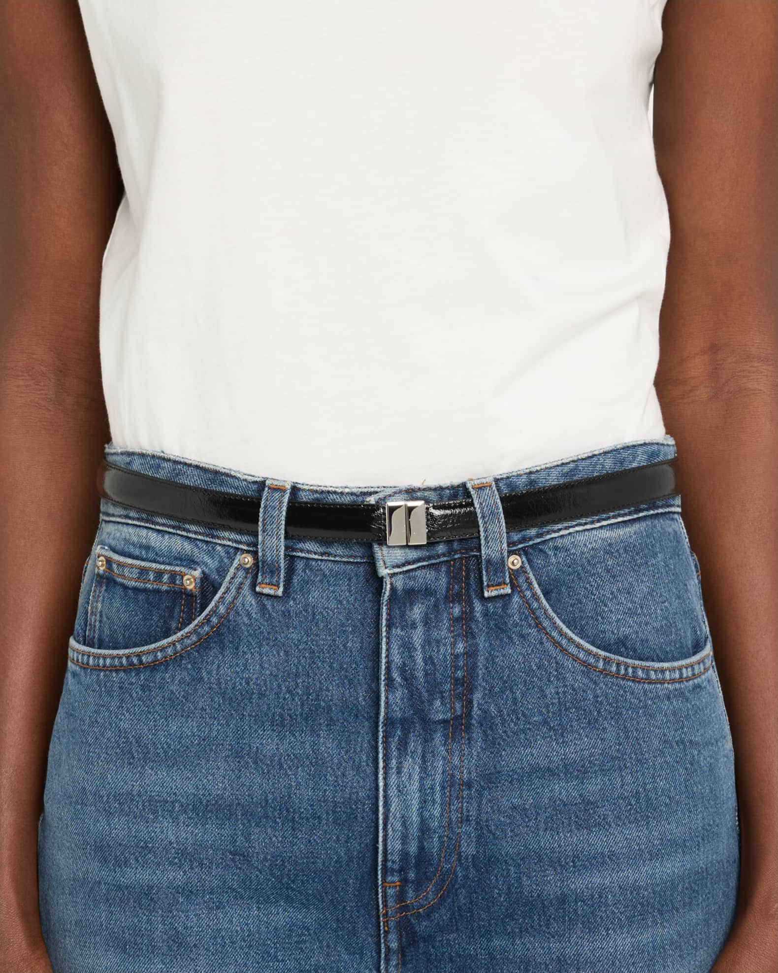 Toteme Slide Clasp Naplak Leather Belt | Neiman Marcus
