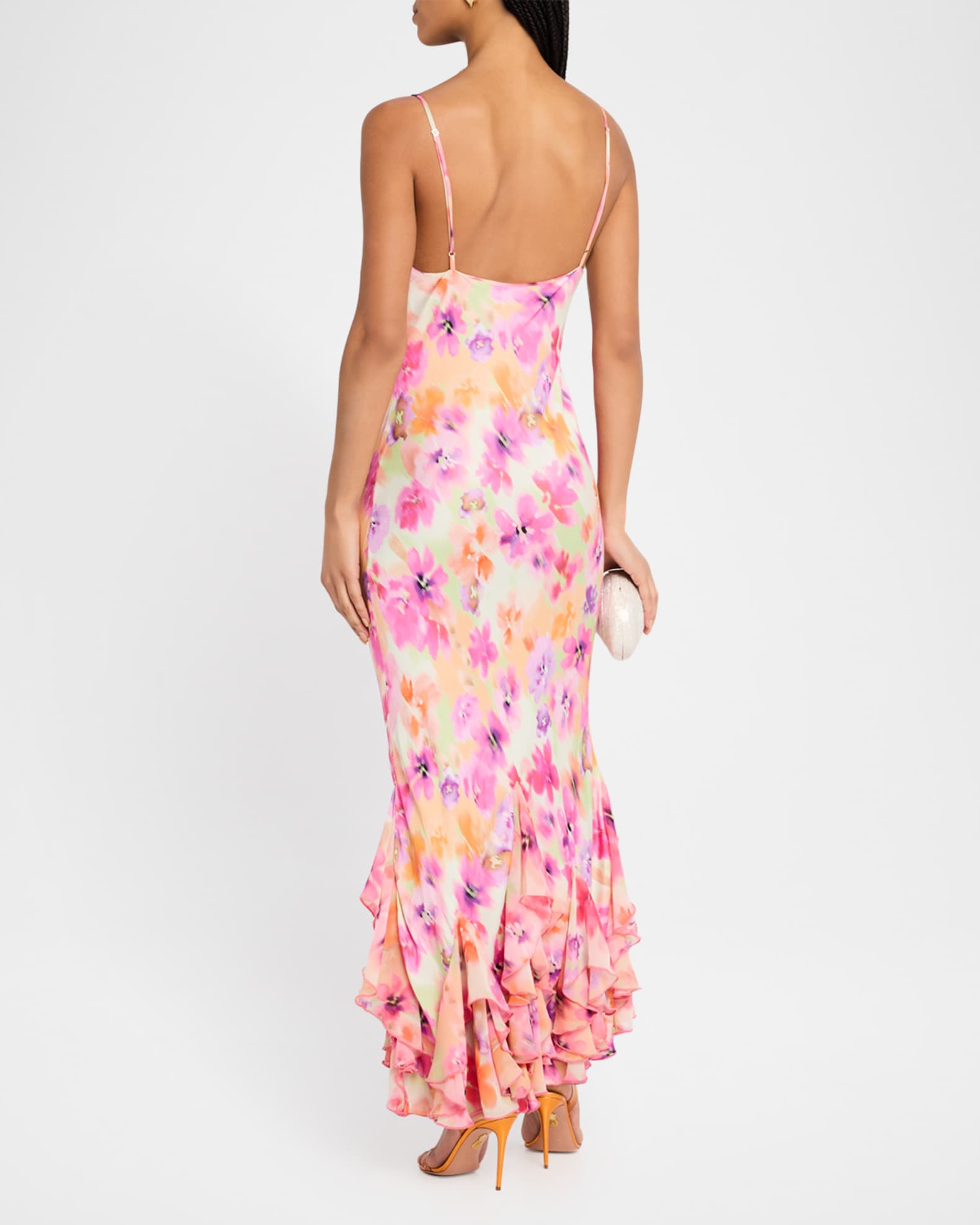 Le Superbe Frida Floral Ruffled Slip Dress | Neiman Marcus