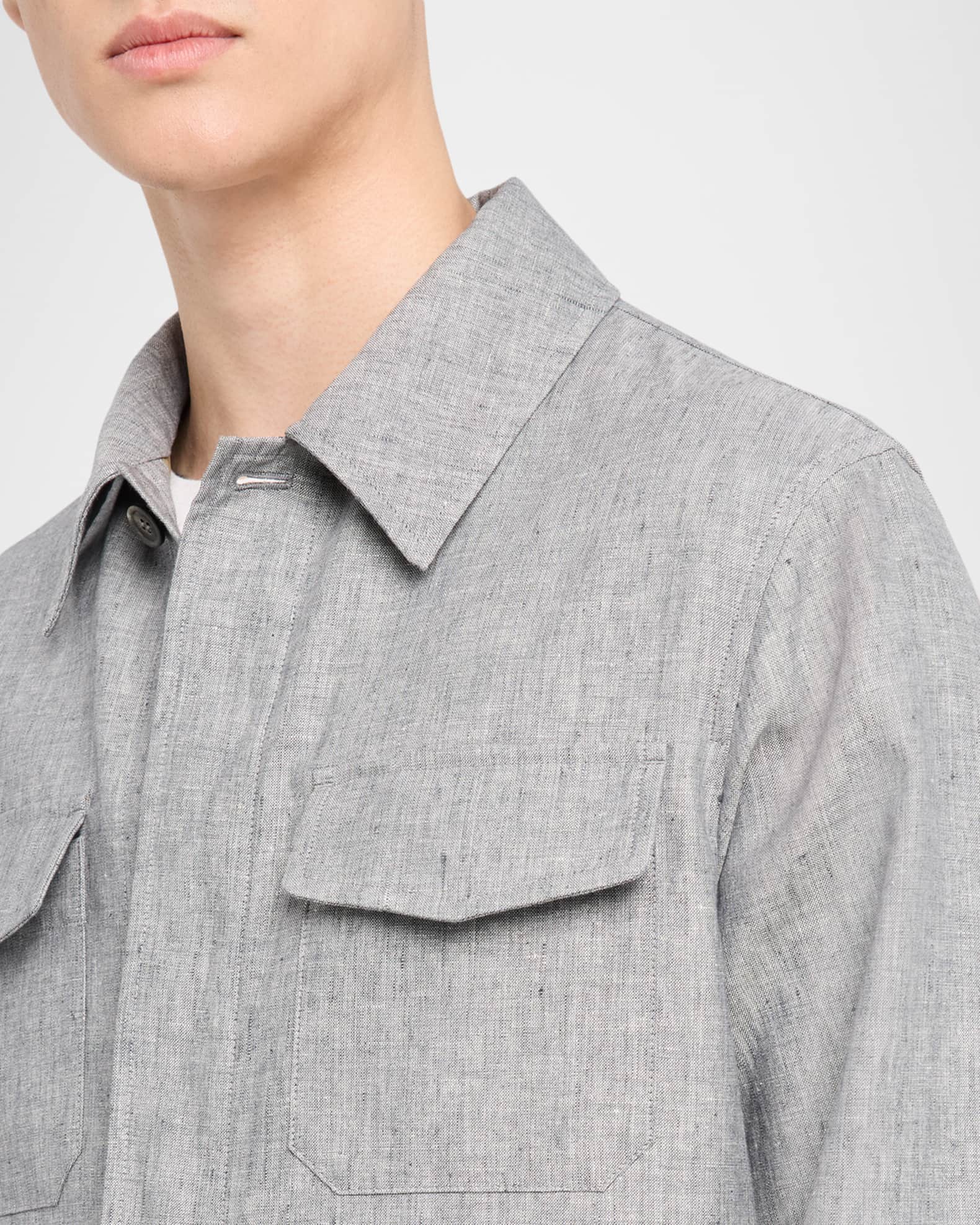 dunhill Men's Linen Four-Pocket Field Jacket | Neiman Marcus