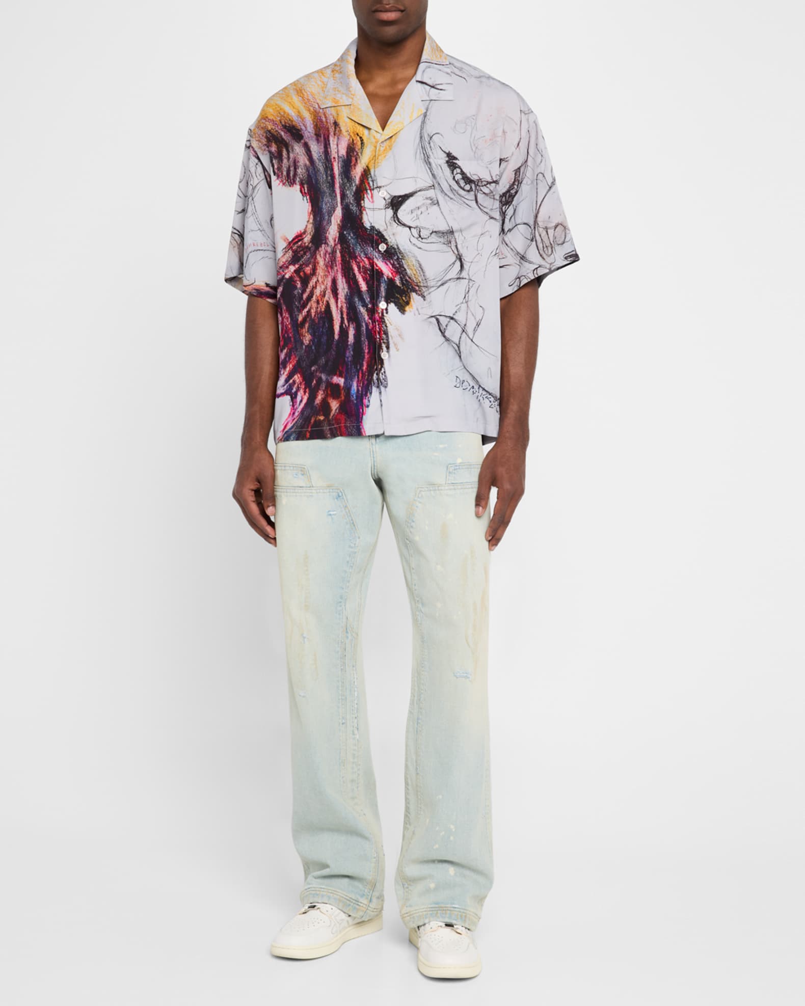 Domrebel Men's Ascend Studio Artwork Camp Shirt | Neiman Marcus