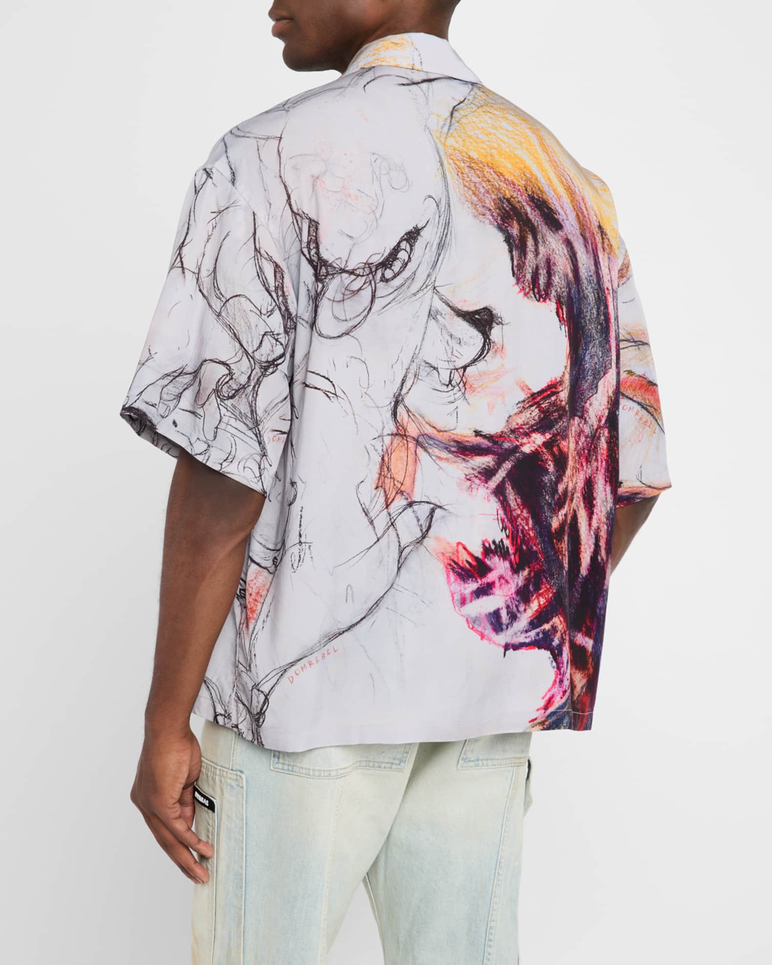 Domrebel Men's Ascend Studio Artwork Camp Shirt | Neiman Marcus
