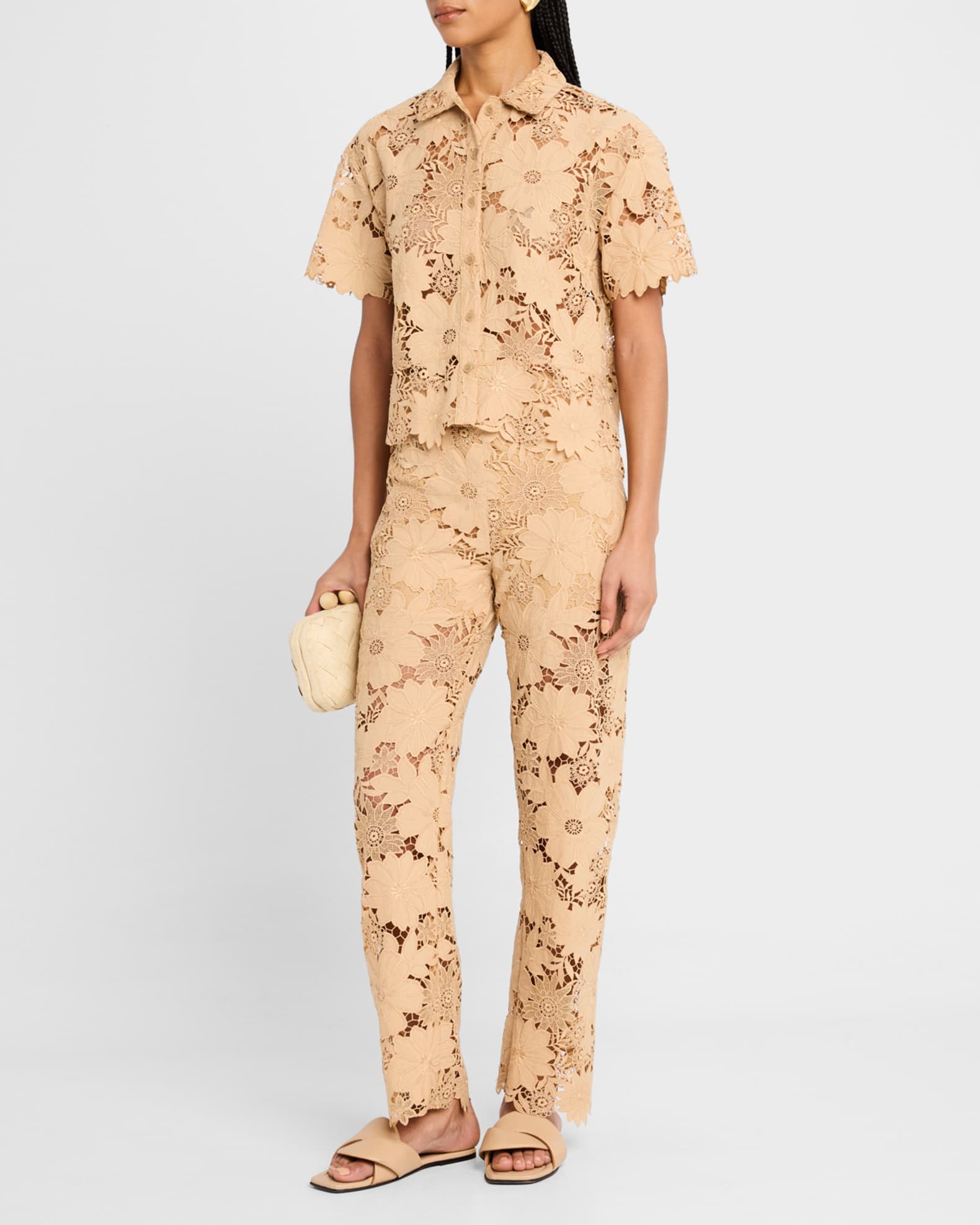 Le Superbe Suntan Lace Camp Pants | Neiman Marcus