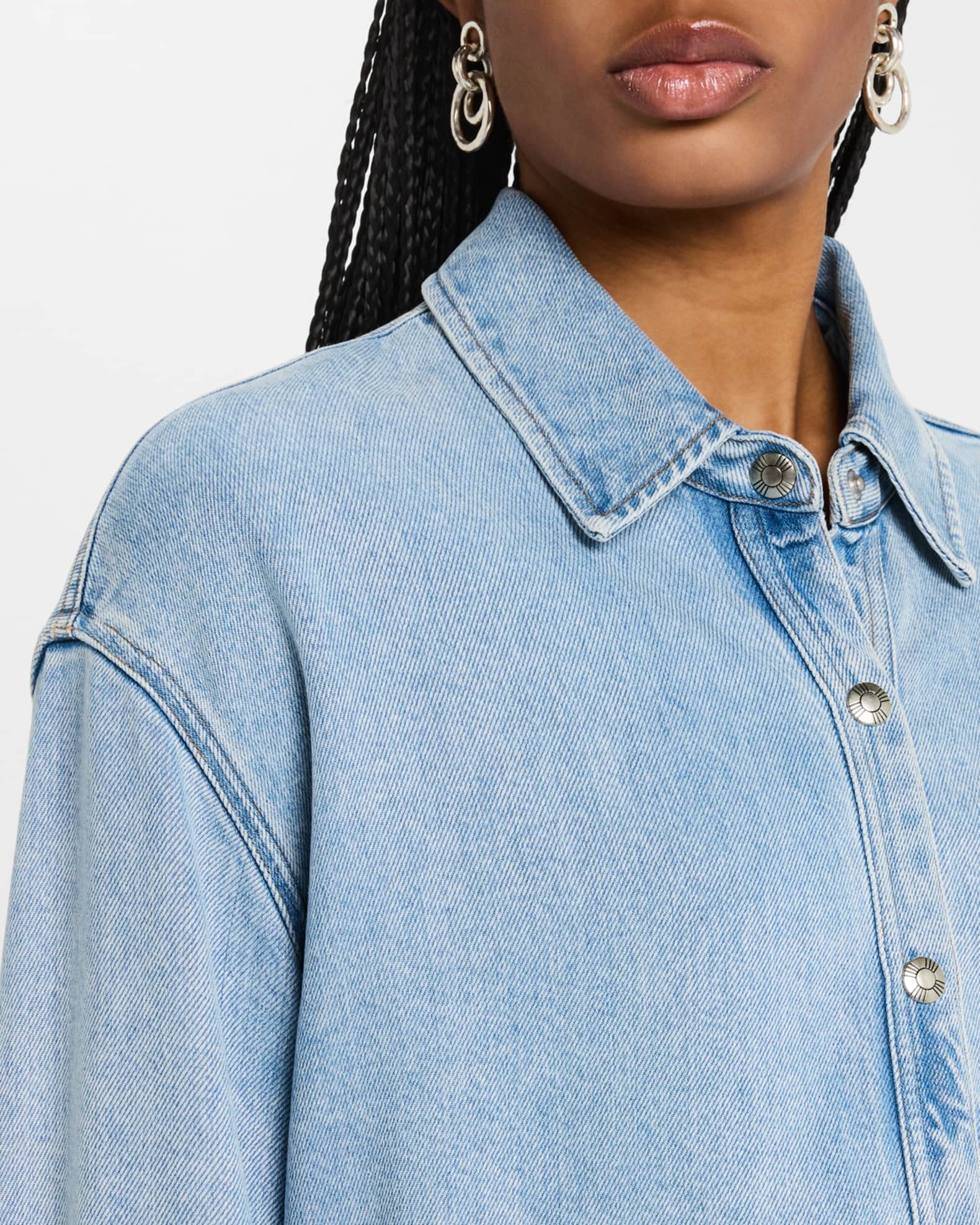Xirena Gia Collared Chambray Button-Front Shirt | Neiman Marcus