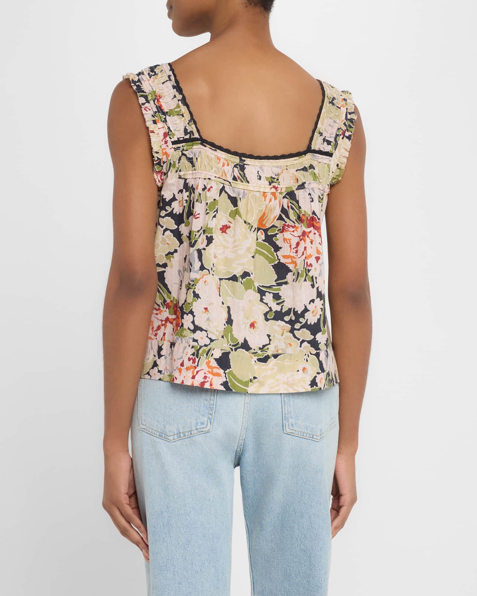 The Great The Victorian Pleated Tank Top | Neiman Marcus