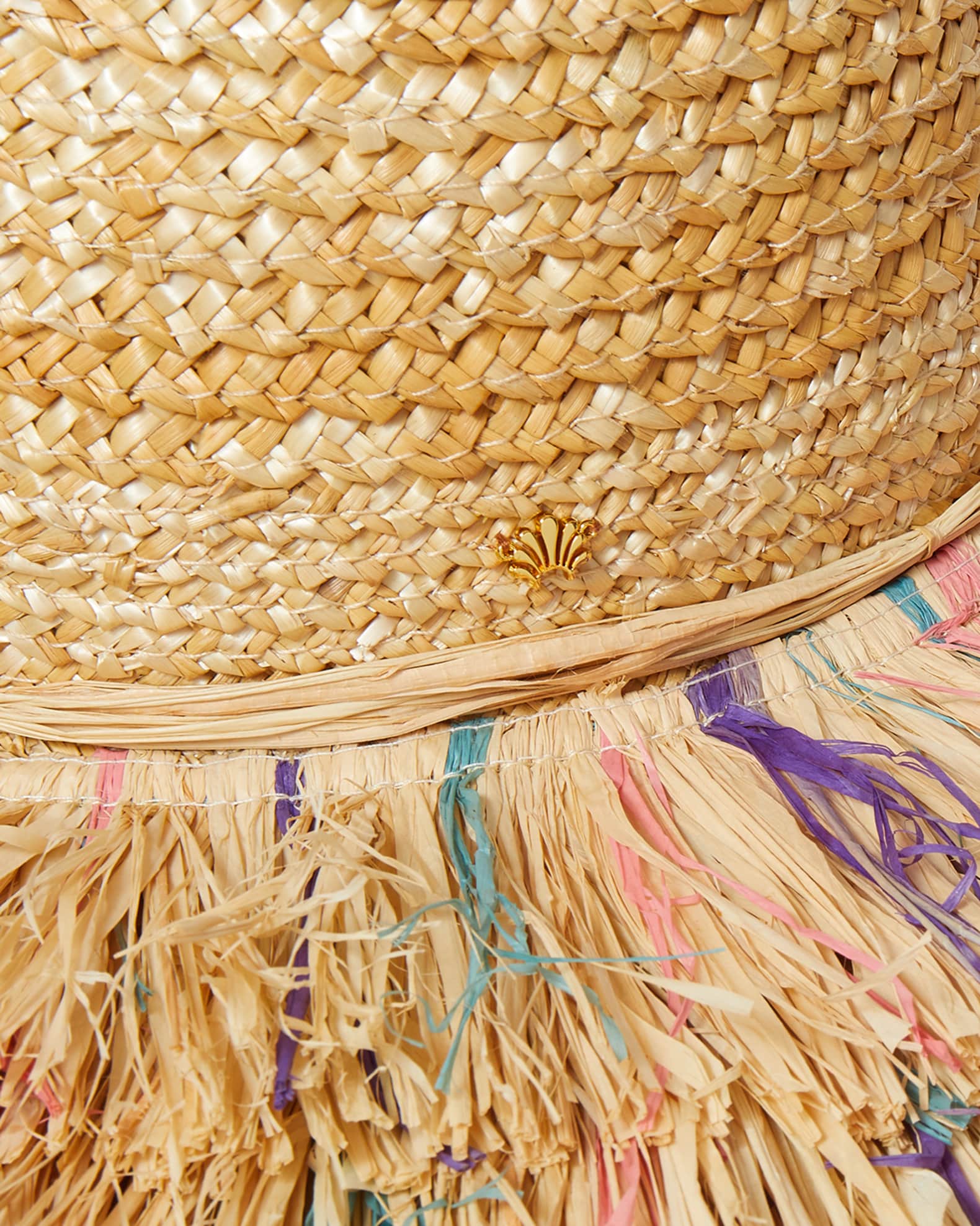 Lele Sadoughi Fringe Straw Hat | Neiman Marcus
