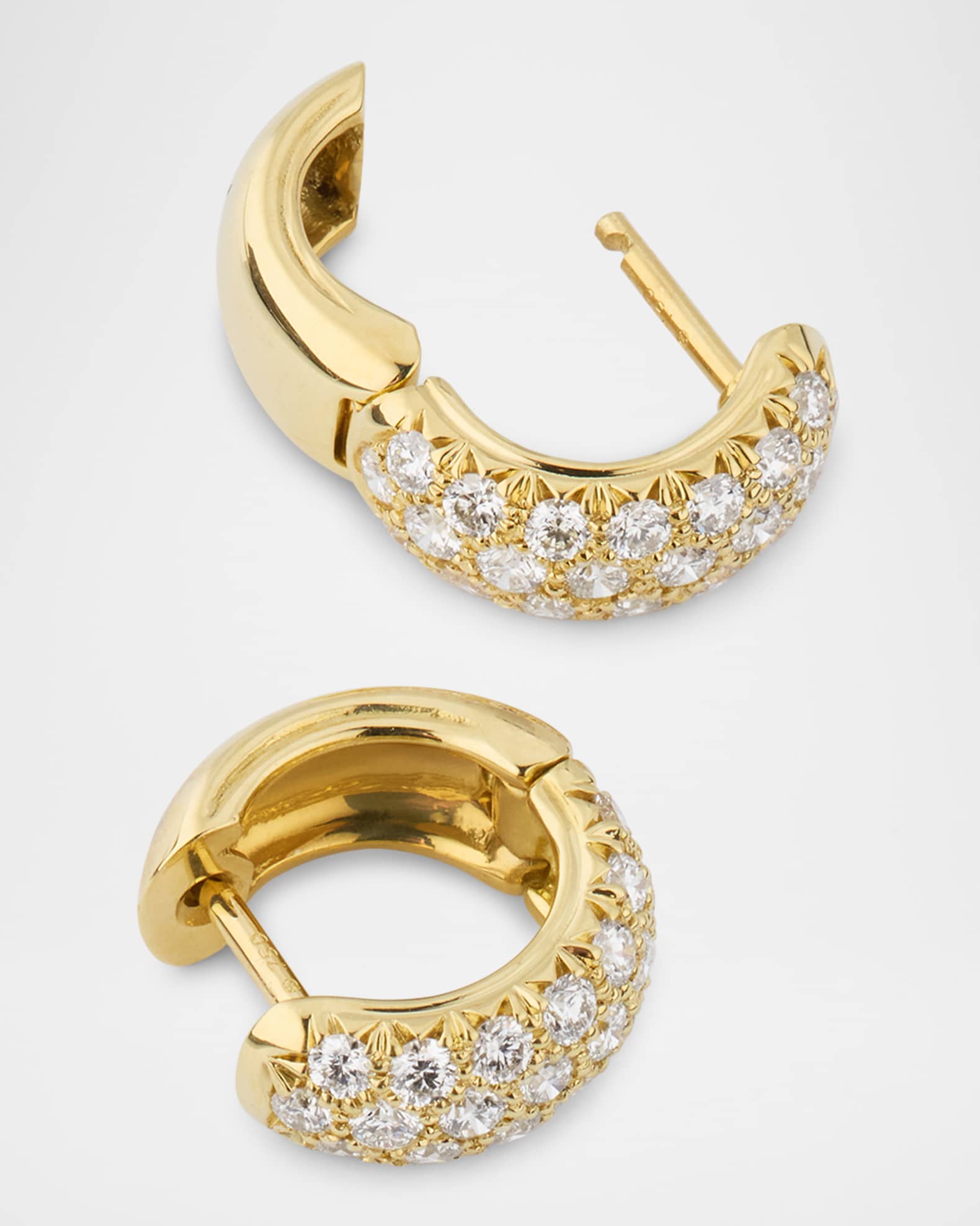 Suna Bros 18K Yellow Gold Diamond Huggie Earrings | Neiman Marcus