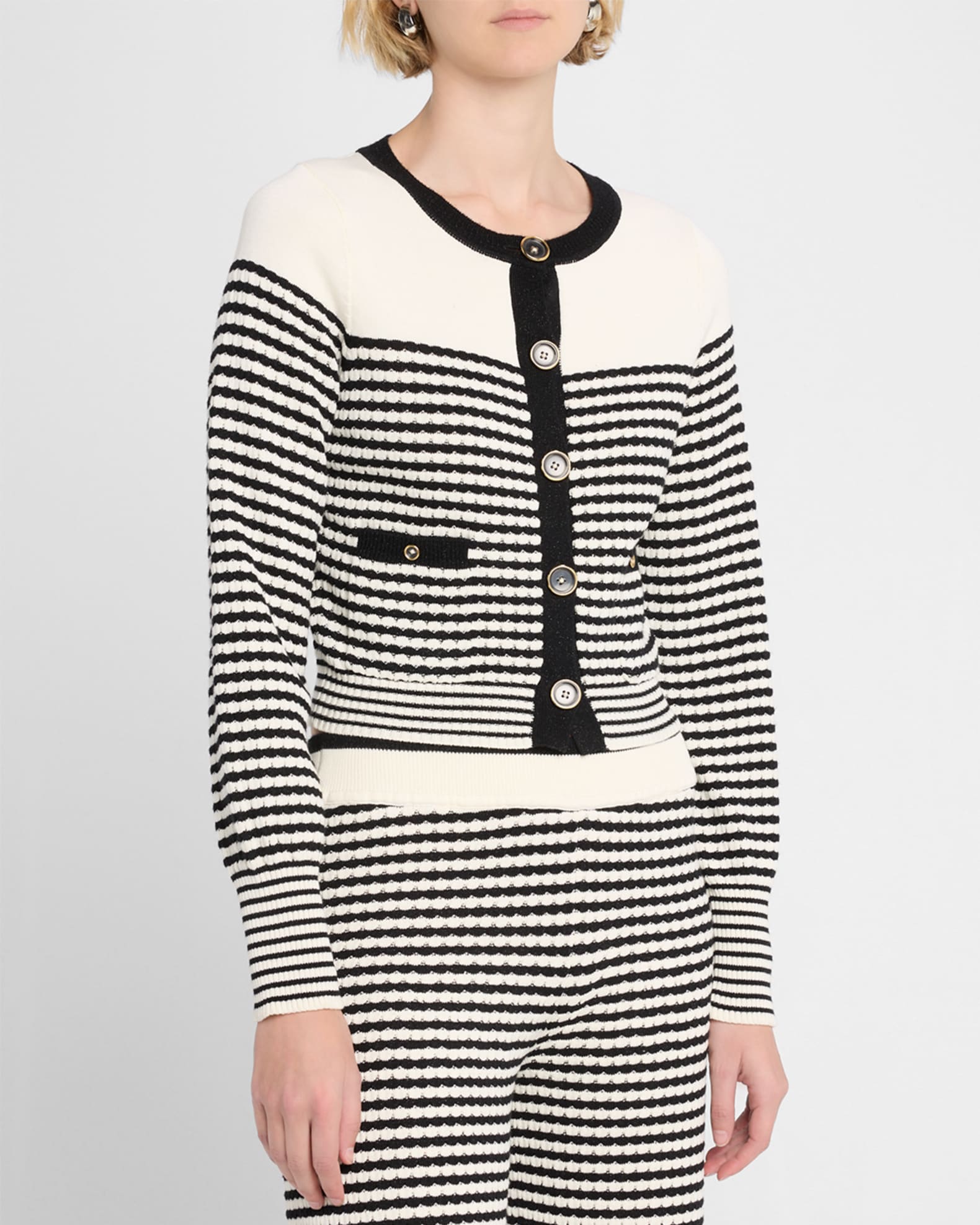 Ramy Brook Bea Textured Stripe Cardigan | Neiman Marcus